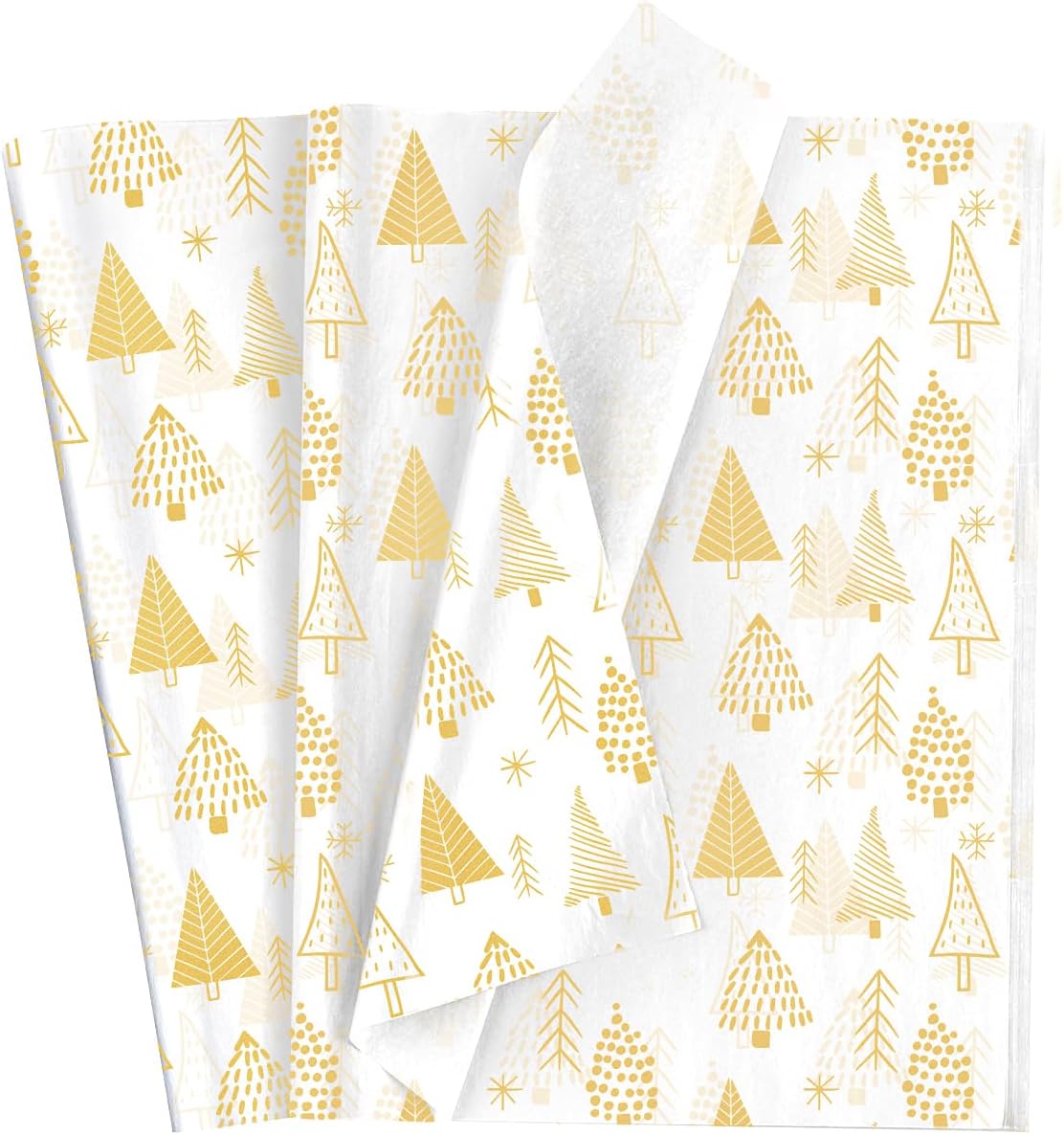 White and Gold Tissue Paper Sheet Gift Wrapping,Topeedy Gold Christmas ...