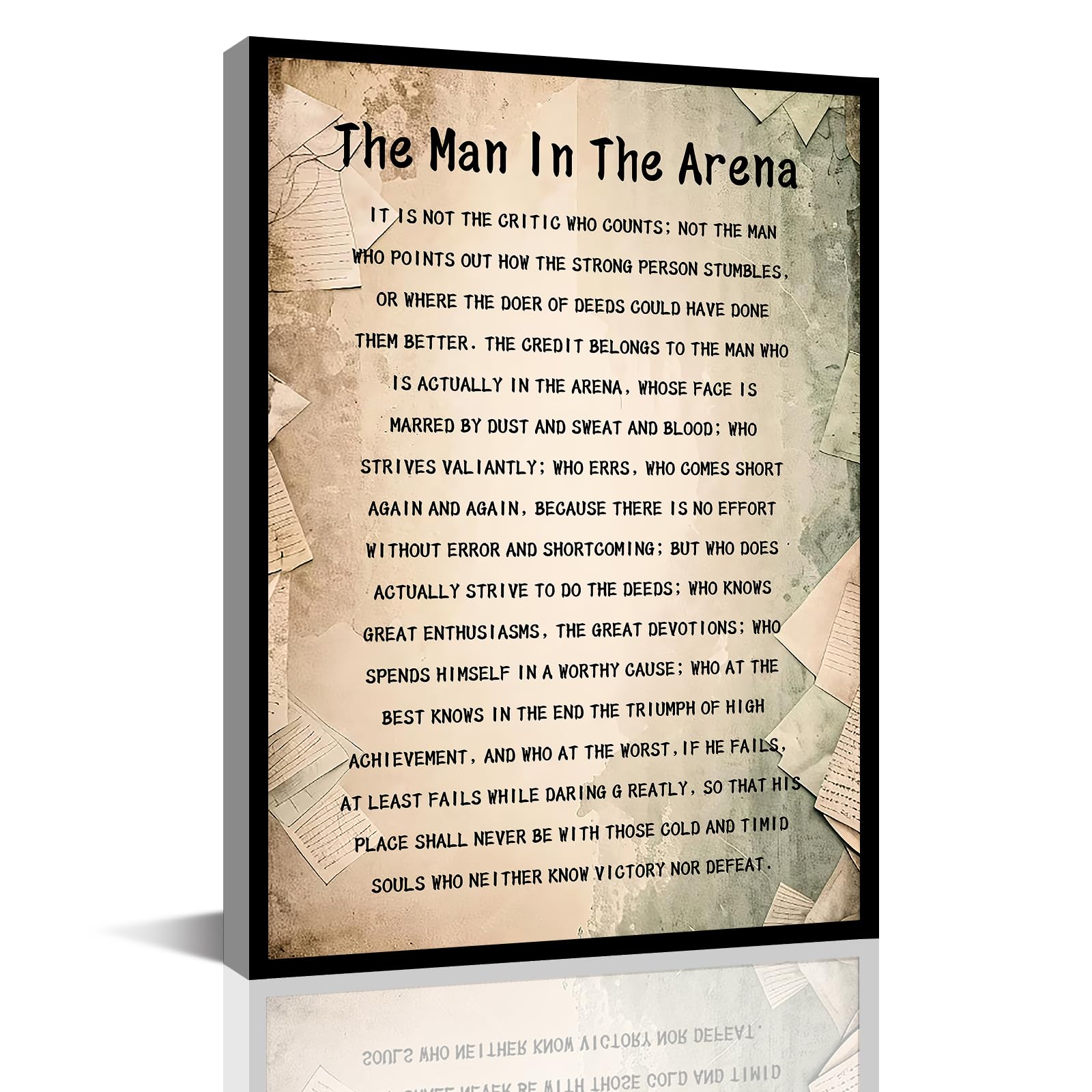 Amazon.com: Man in the Arena - Inspirational Quotes Poster ...