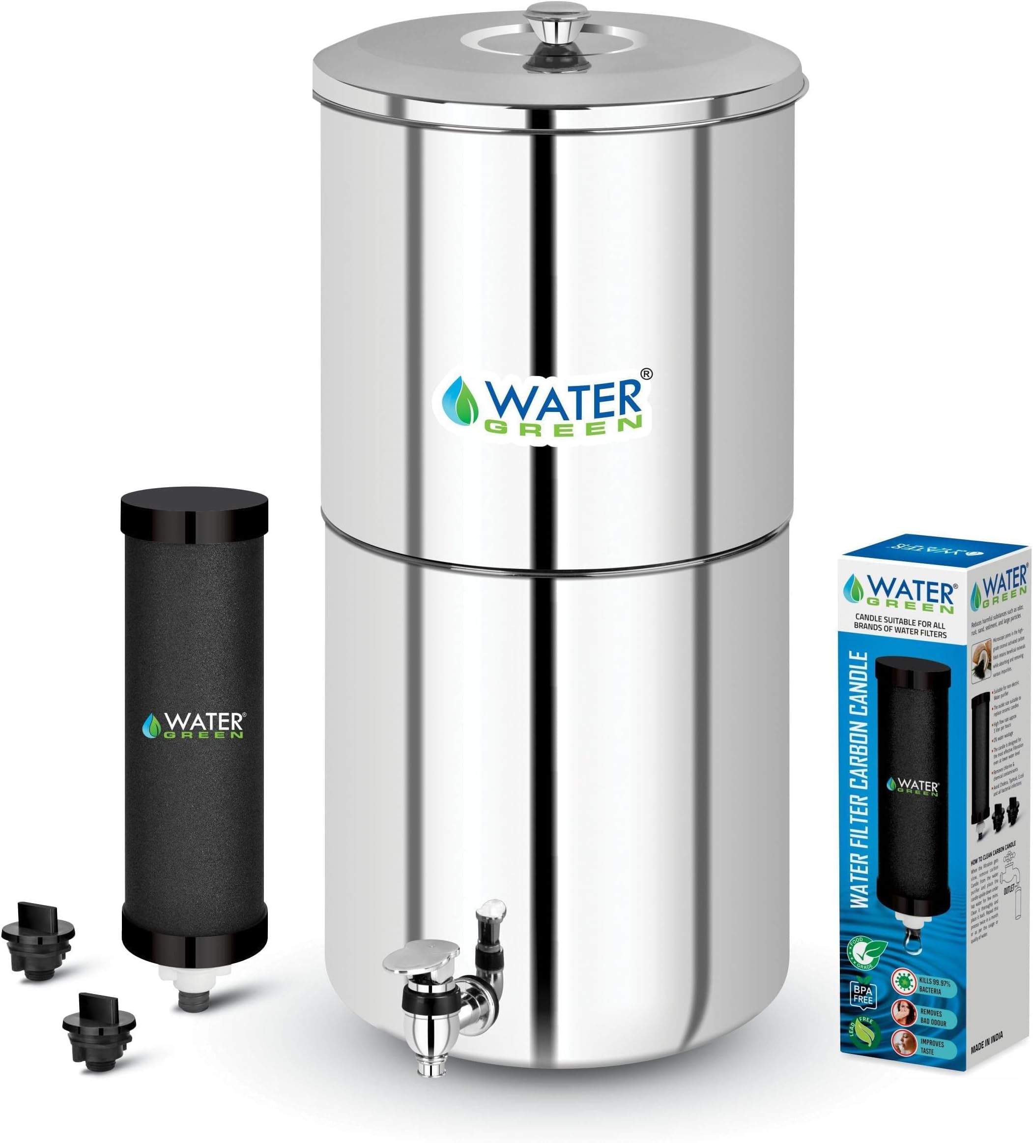 21 Ltr Water Green Water Filter With Carbon Candle : Amazon.in: Home ...