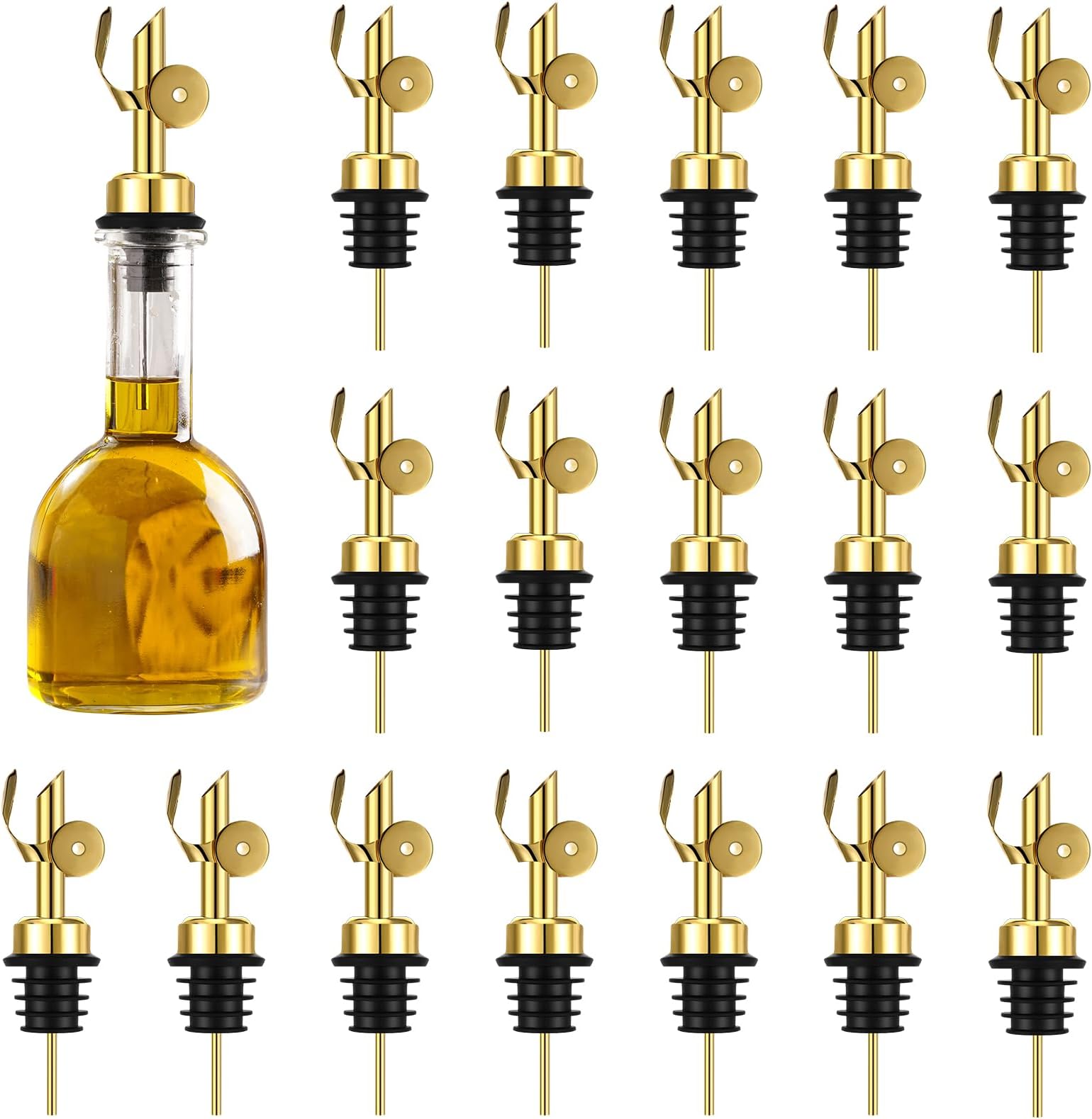 Amazon.com: Blulu 24 Pcs Olive Oil Bottle Spout Stainless Steel Oil ...