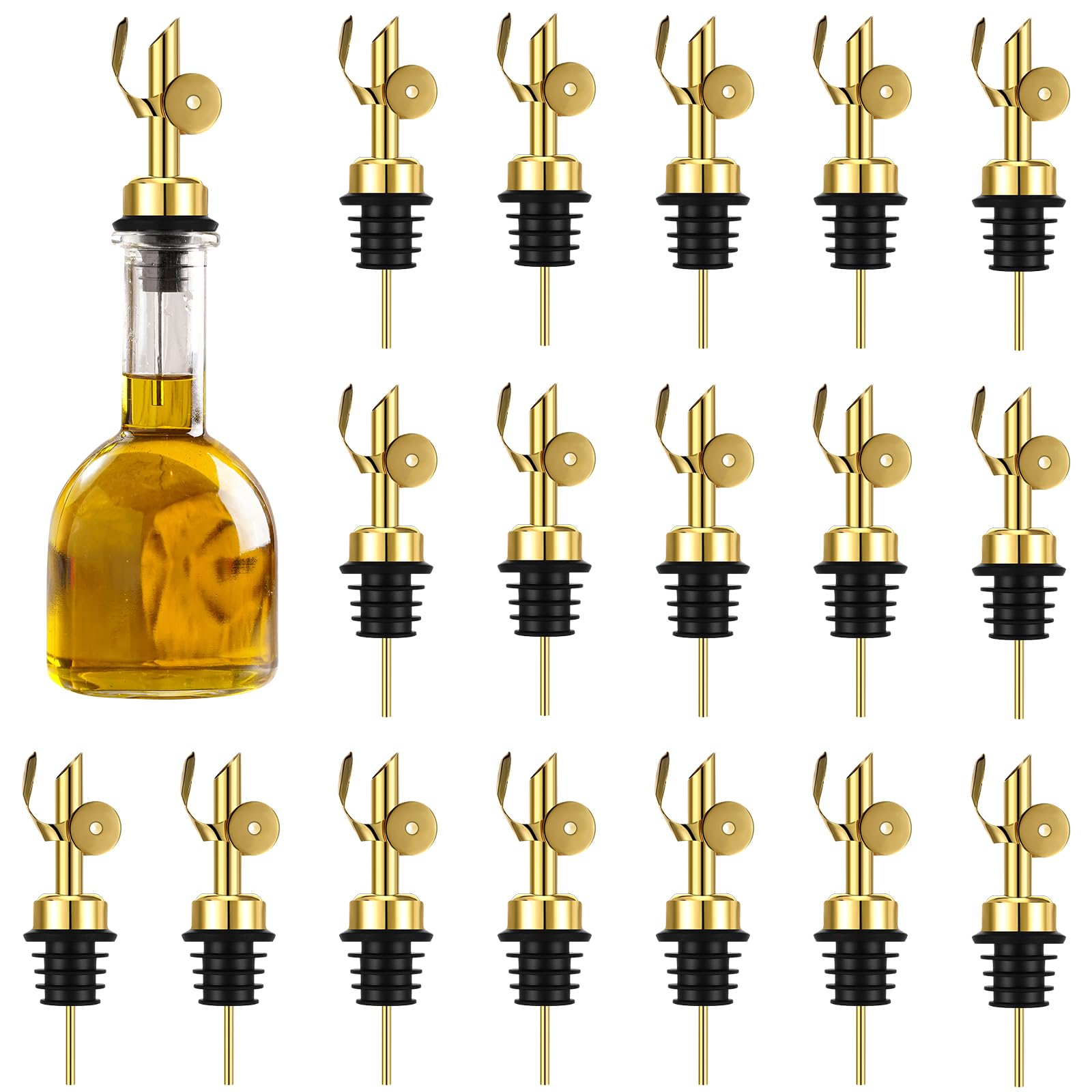 Amazon.com: Blulu 24 Pcs Olive Oil Bottle Spout Stainless Steel Oil ...