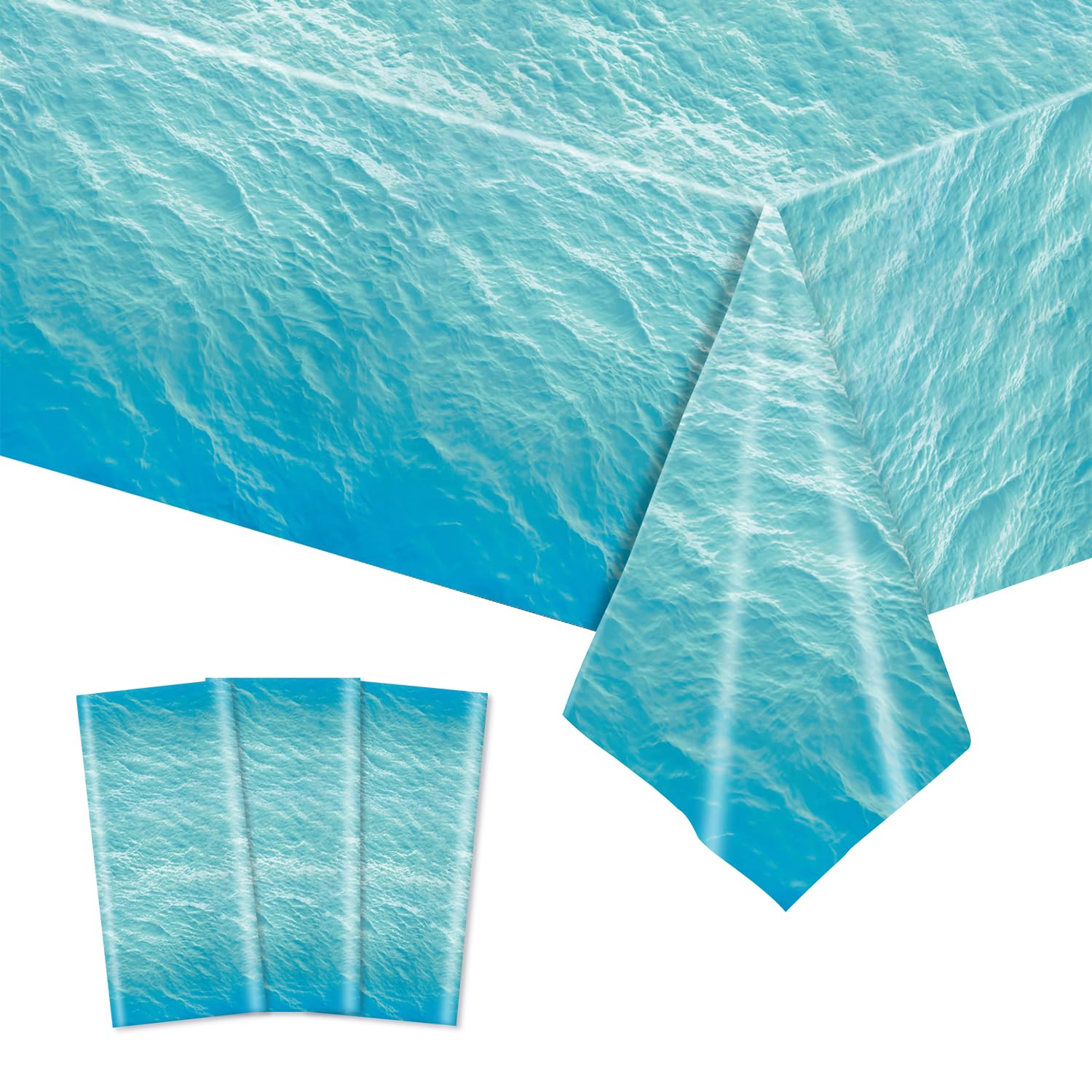 Amazon.com: pewatul Ocean Waves Tablecloth - 3PCS 54 x 108 Inch Ocean ...