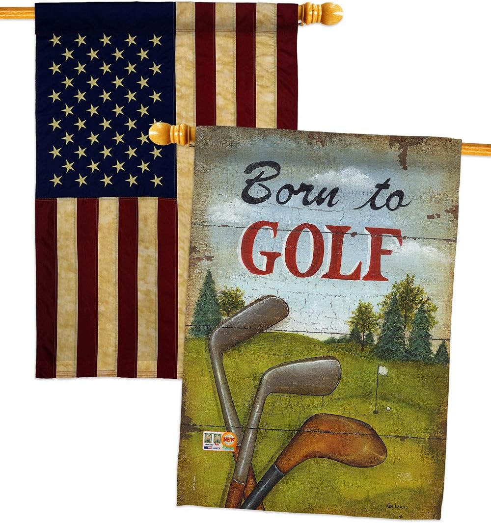 Amazon.com : Born to Golf House Flags Pack Sports 18 Hole Ball ...