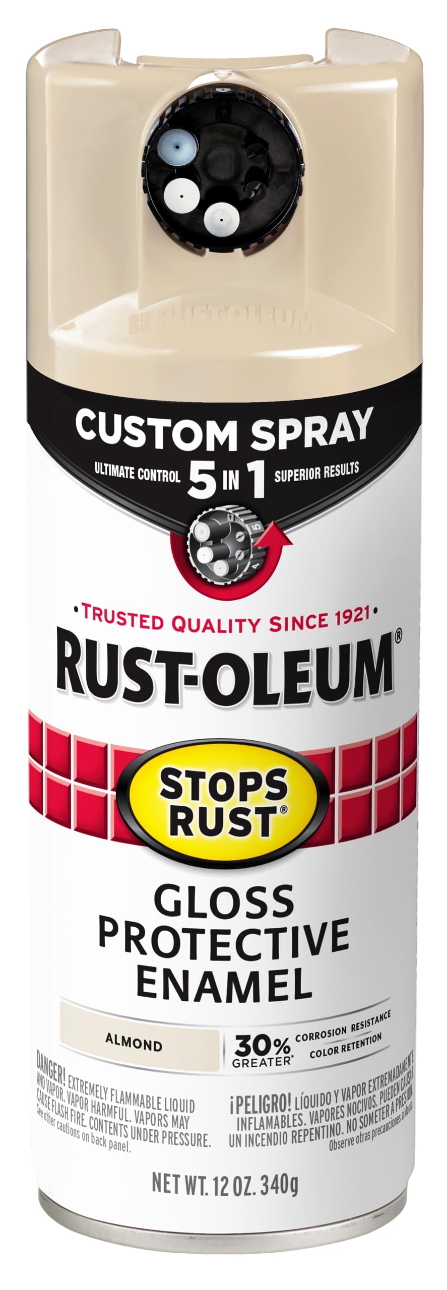 Rust-Oleum 376900 Stops Rust Custom Spray 5-in-1 Spray Paint, 12 oz ...