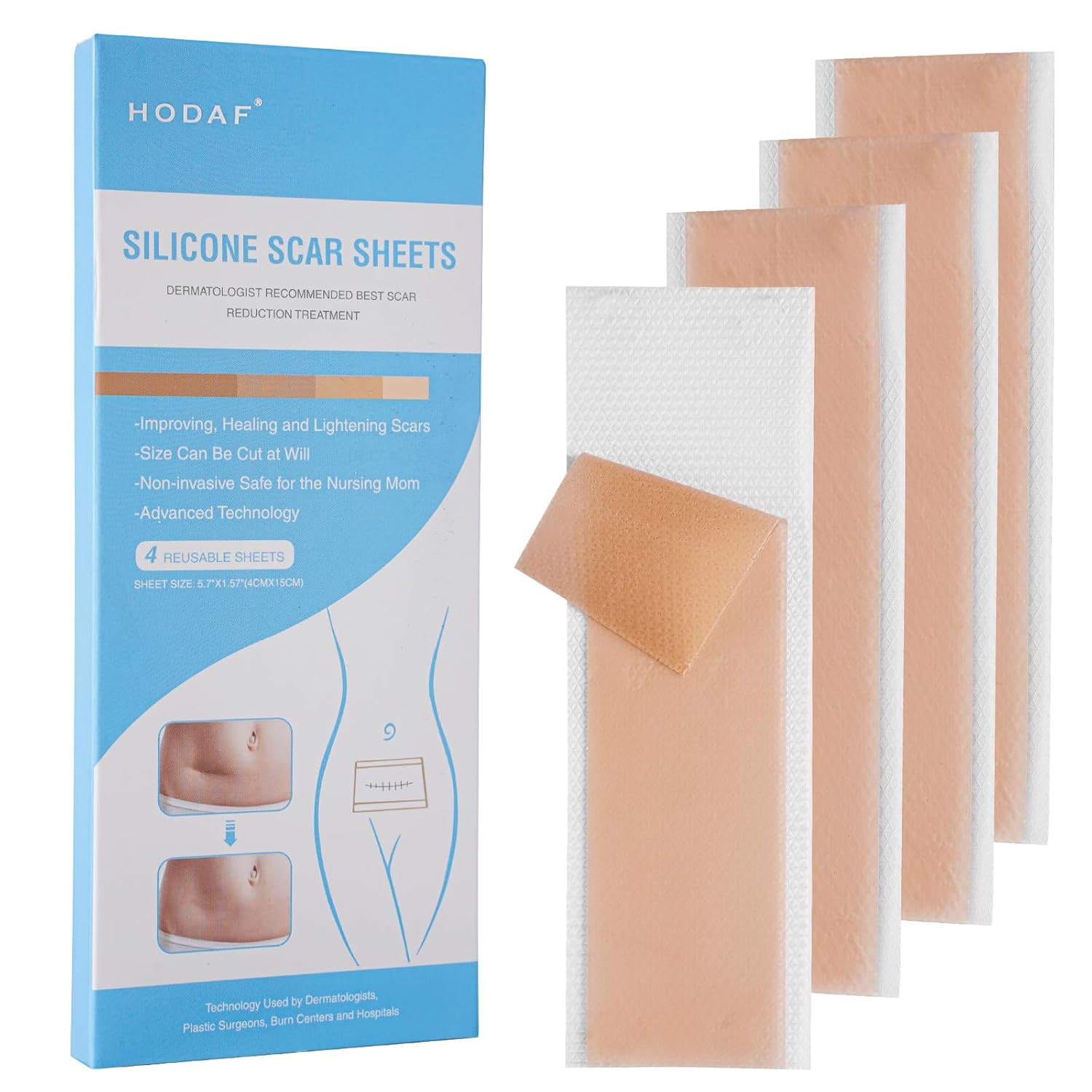 Amazon.com : Silicone Scar Sheets, Reusable Scar Removal Strips Scar ...