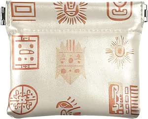 Amazon.com: Mayan Symbols Beige Coin Pouch PU Leather Coin Pouch Change ...