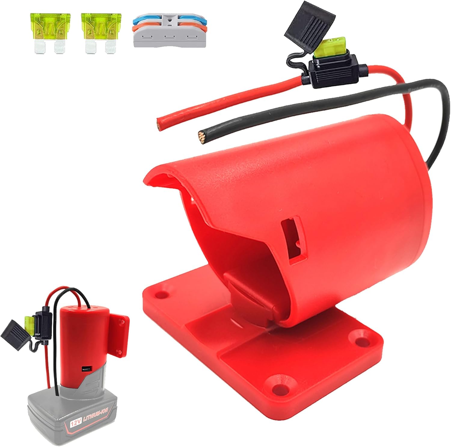 Amazon.com: M12 Battery Adapter,Adapter for M12, with Fuse and Wire ...