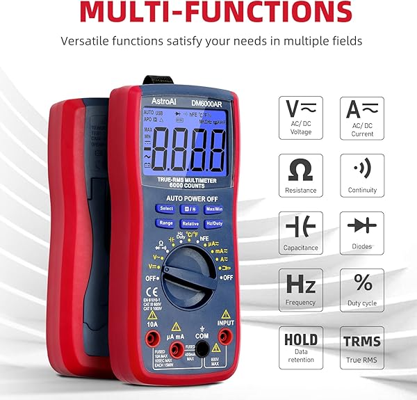 AstroAI DM6000AR TRMS 6000 Counts Multimeter, Digital Multimeter ...