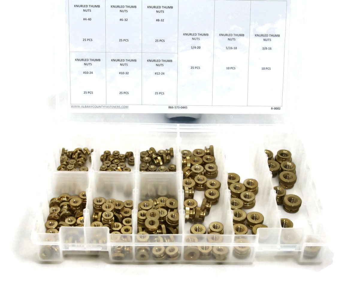 Brass Solid Knurled Thumb Nut Fastener Assortment Kit - 196pcs Inch ...