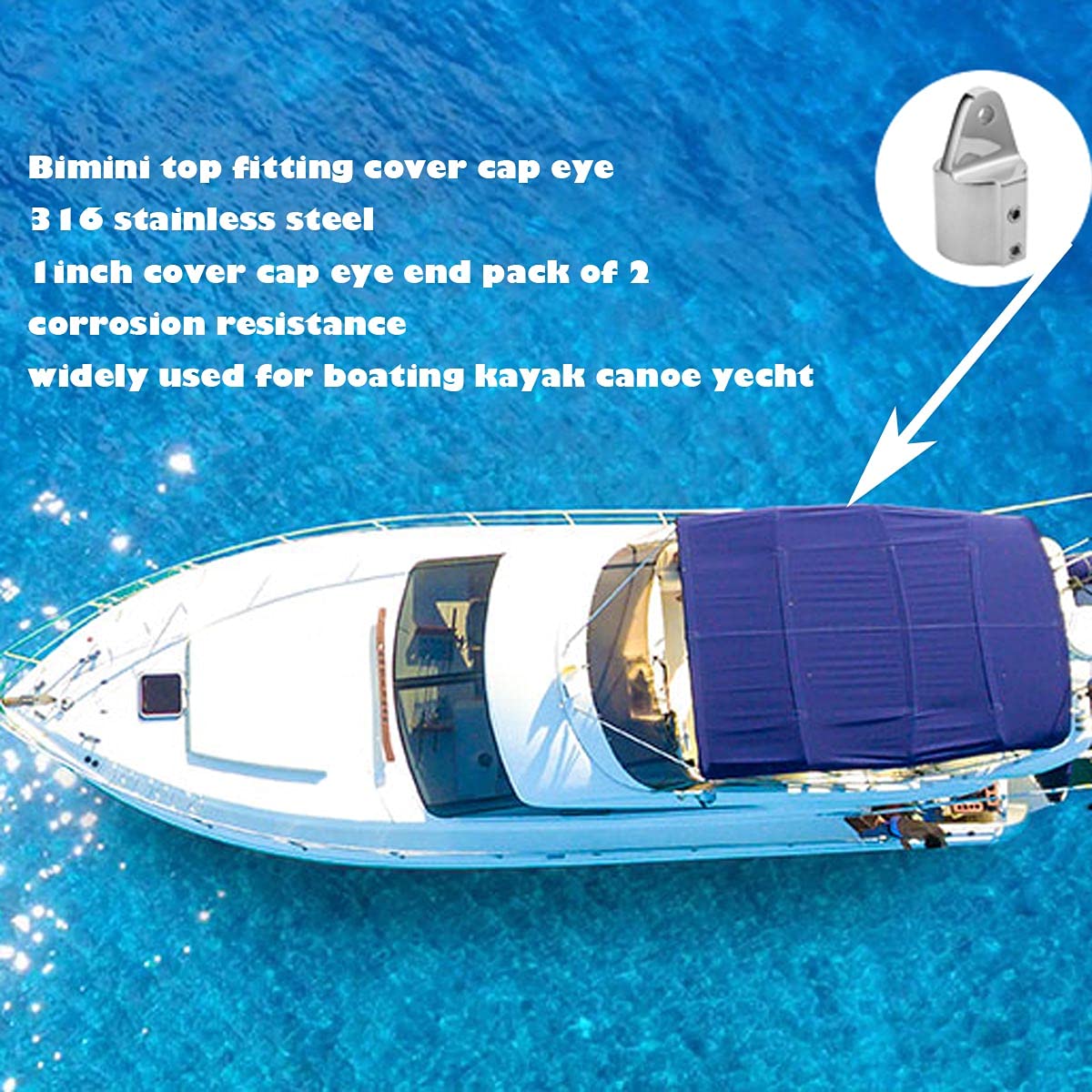 Snapklik.com : Boat Top Hardware Bimini Top Hardware 1 Inch Eye End Cap ...