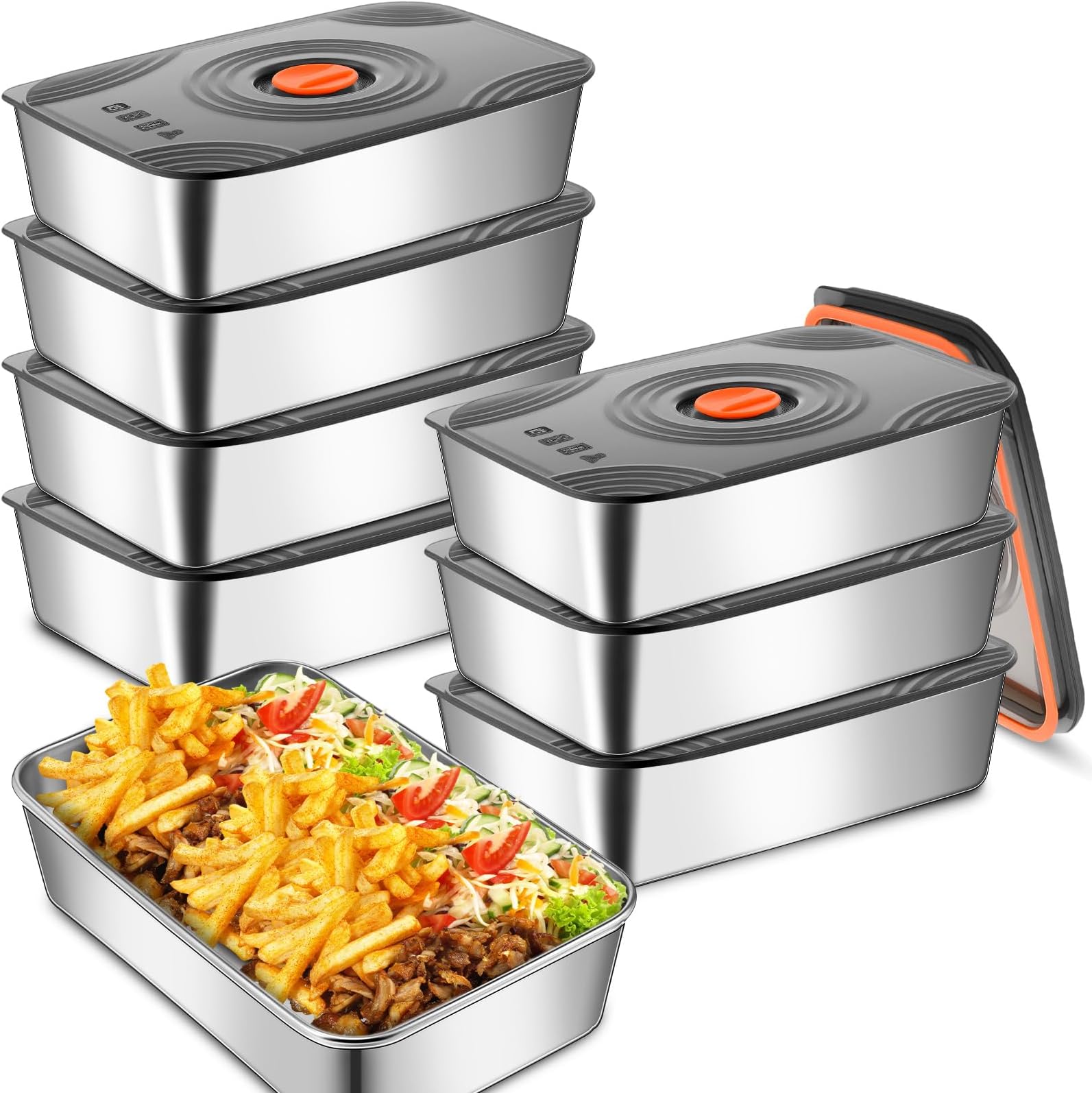 Amazon.com: MANHONGYU 2PCS Stainless Steel Meal Prep Containers ...