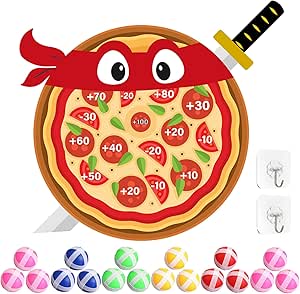 Amazon.com: WinnerWhy Pizza Party Game Turtle Party Favors 24 x 22 Pizza Dart Board with 18 ...