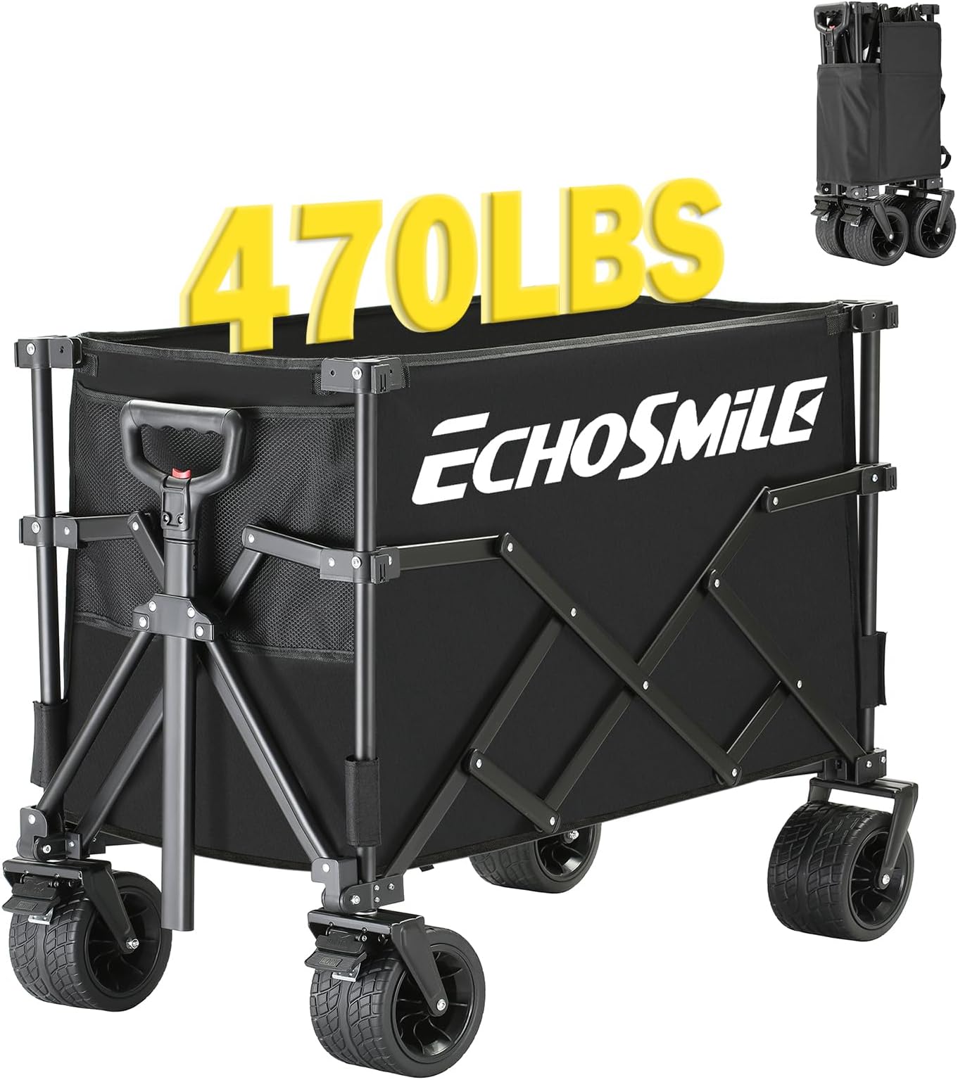 Amazon.com: Foldable Wagons Carts,260L 440LBS Heavy Duty Folding ...