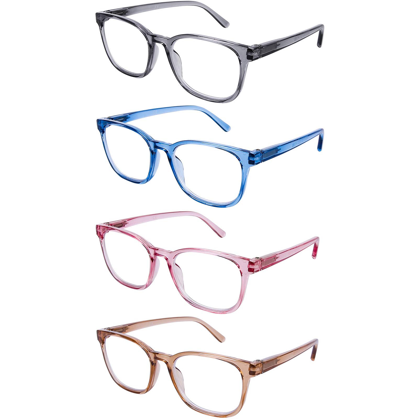 Amazon.com: DOOViC Reading Glasses Blue Light Blocking 4-Pack Computer ...