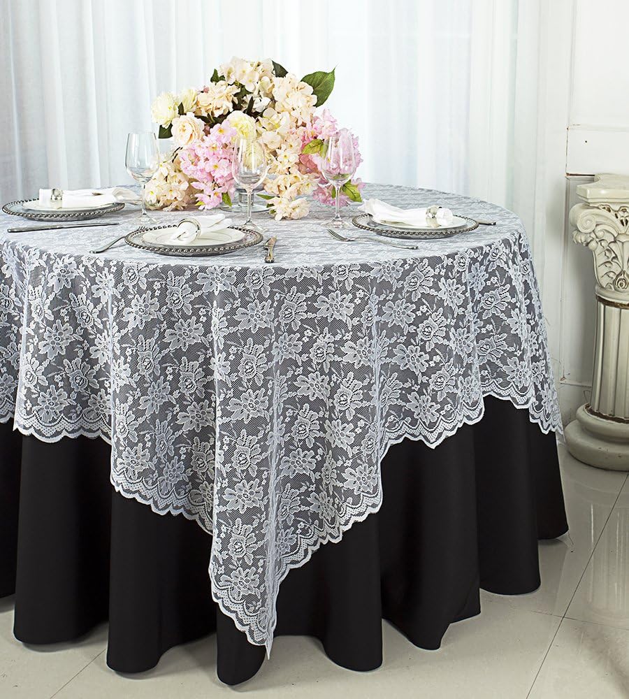 Amazon.com: Wedding Linens Inc. 54 in Square Lace Table Overlays, Lace ...