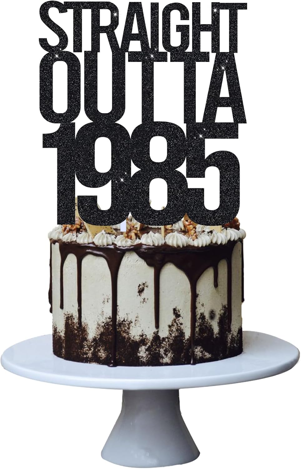 Amazon.com: Straight Outta 1985 Cake Topper for 40th Men and Women ...