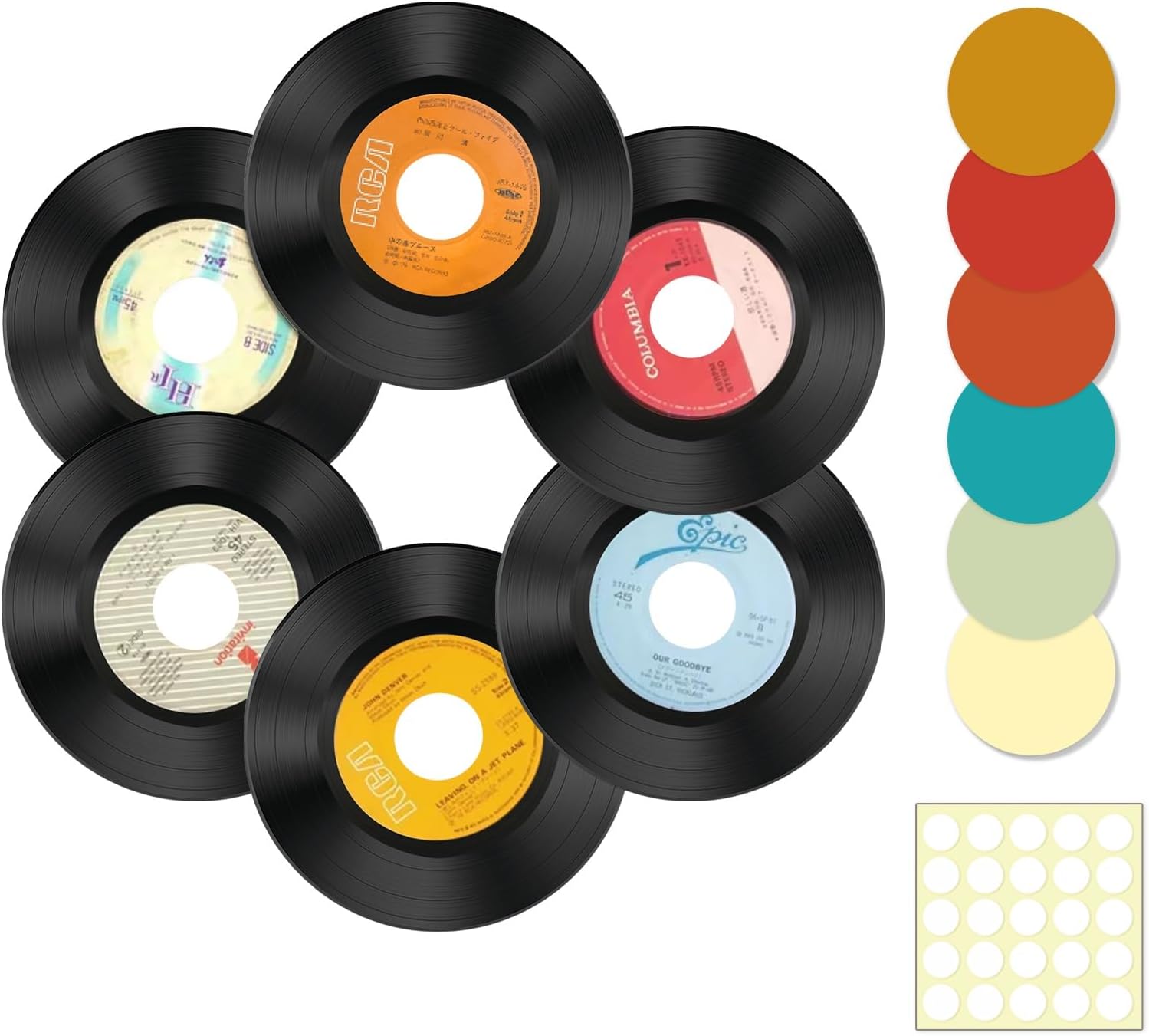 Amazon.com: Leptetek 6PCS Real Vinyl Records, Lot of 7" Vinyl Records ...