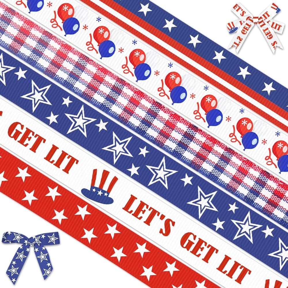 Amazon.com: Threetols 6 Rolls 30 Yards Veterans Day Patriotic Ribbons ...