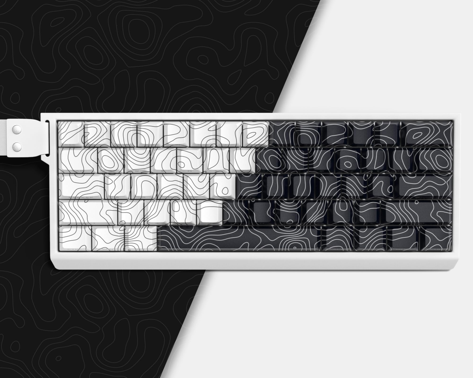 Amazon.com: dagaladoo PBT keycap,White/Black Topographic keycaps 60 75 ...