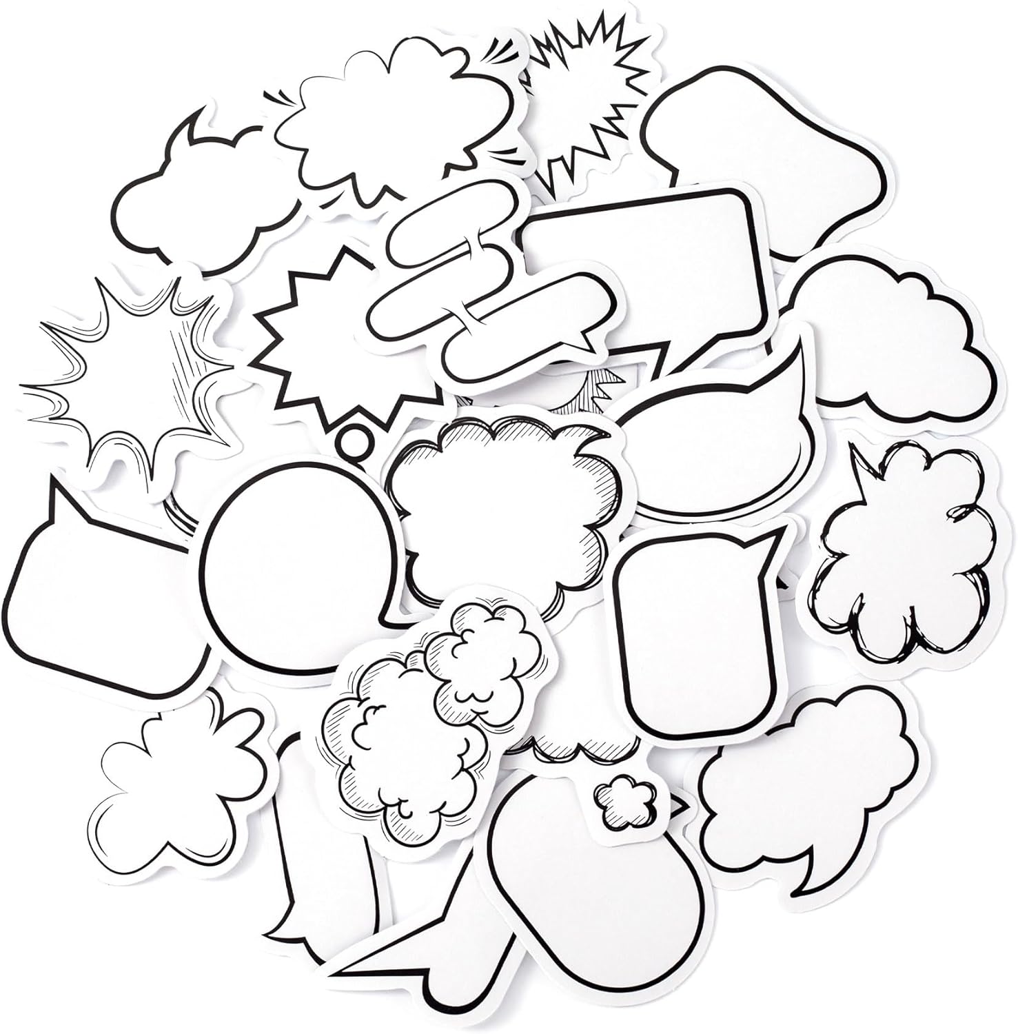 Amazon.com : OIIKI 90 PCS Dialog Box Paper Stickers, Cute Label ...