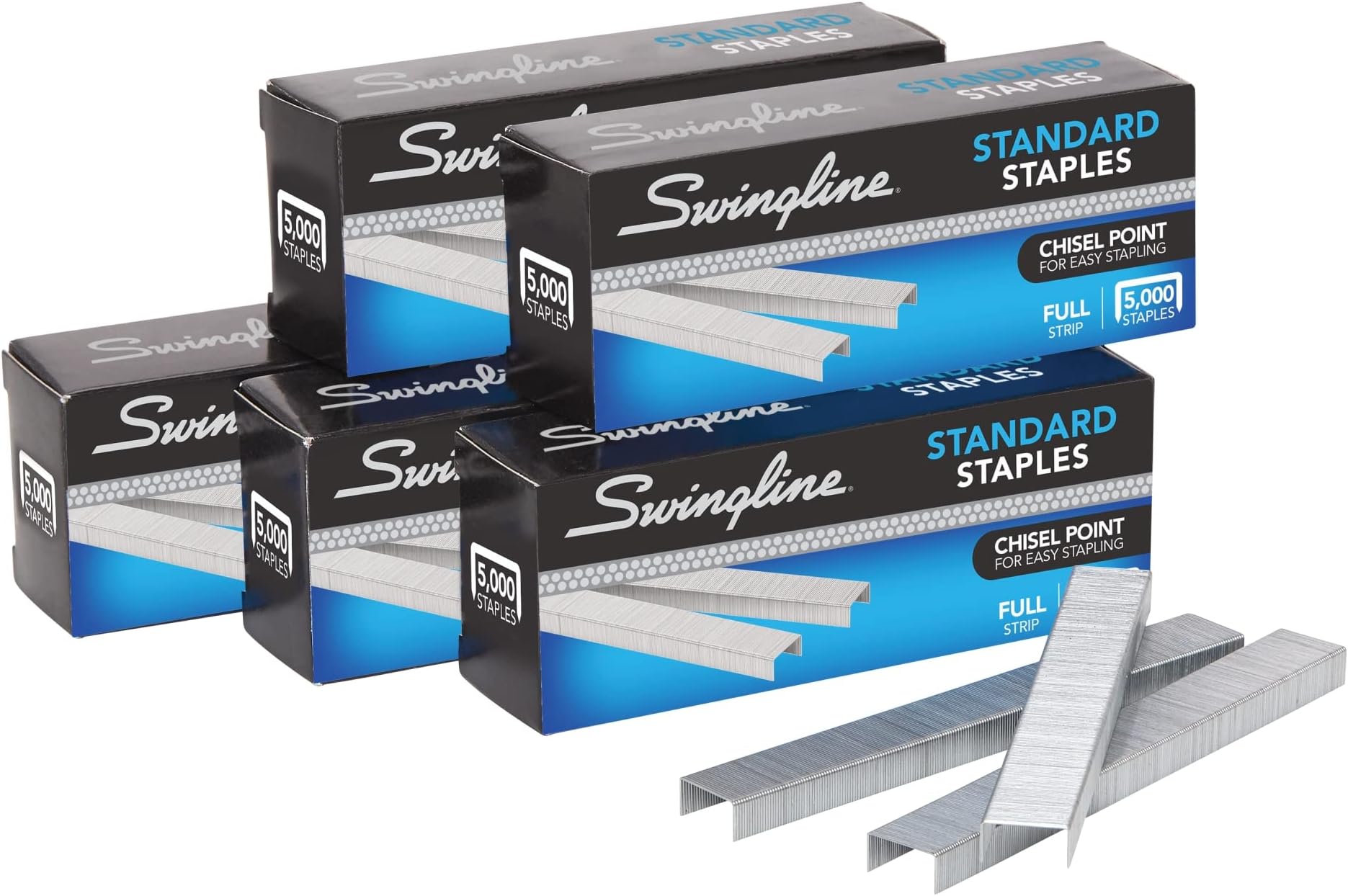 Swingline Staples, Standard, 1/4 Inch Length, 5000/Box, 5 Boxes ...
