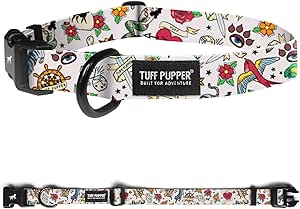 Amazon.com : Tuff Pupper Premium Adjustable Dog Collar for Large Girl Dogs, Stylish Pattern ...