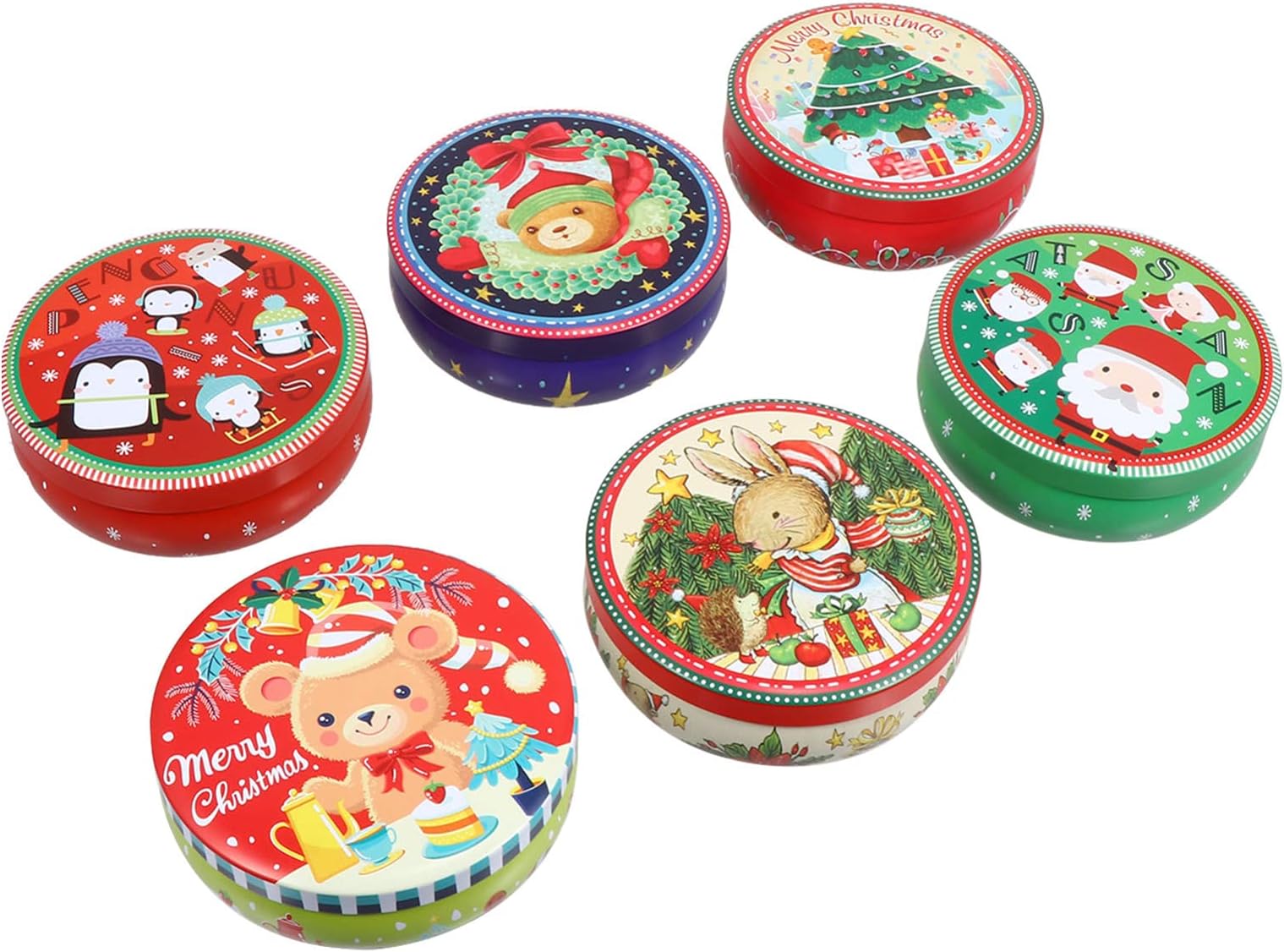 Amazon.com: Angoily 12PCS Christmas Cookie Tins with Lids for Gift ...