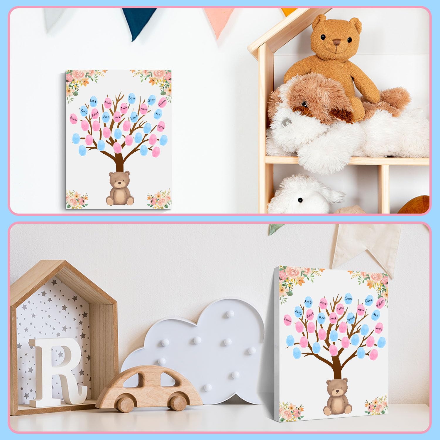 Snapklik.com : Gender Reveal Fingerprint Tree For Baby Shower, Guest ...