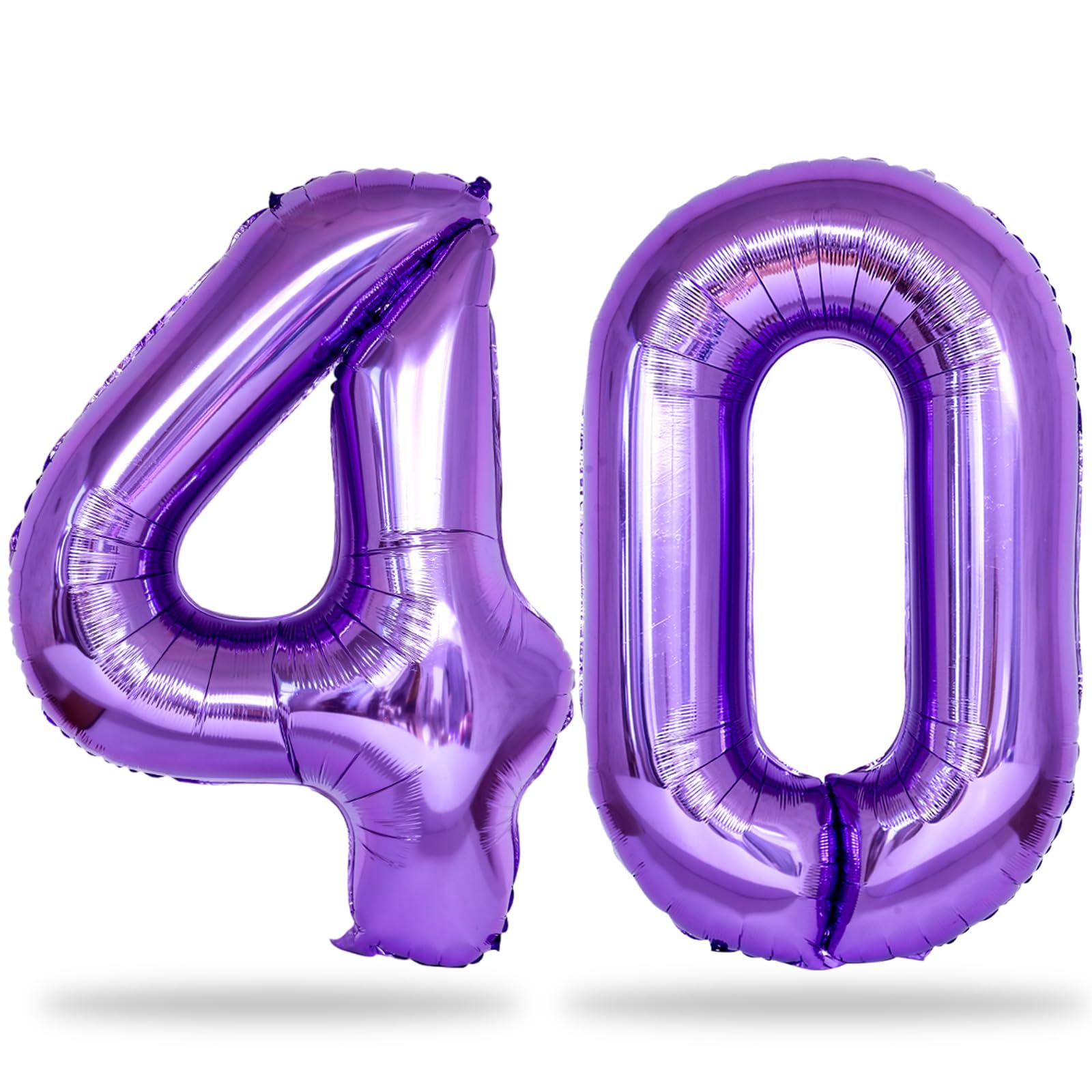 Amazon.com: Purple Number 40 Birthday Balloons, 40 Inch Large Purple ...