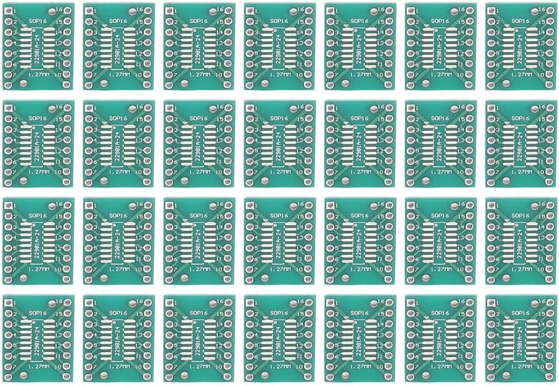 Amazon.co.jp: ピッチ 変換 基盤 PCB SMD SOP16 SSOP16 TSSOP16 to DIP 0.65 / 1.27mm 50点セット アダプタプレート 自作 電子 ...