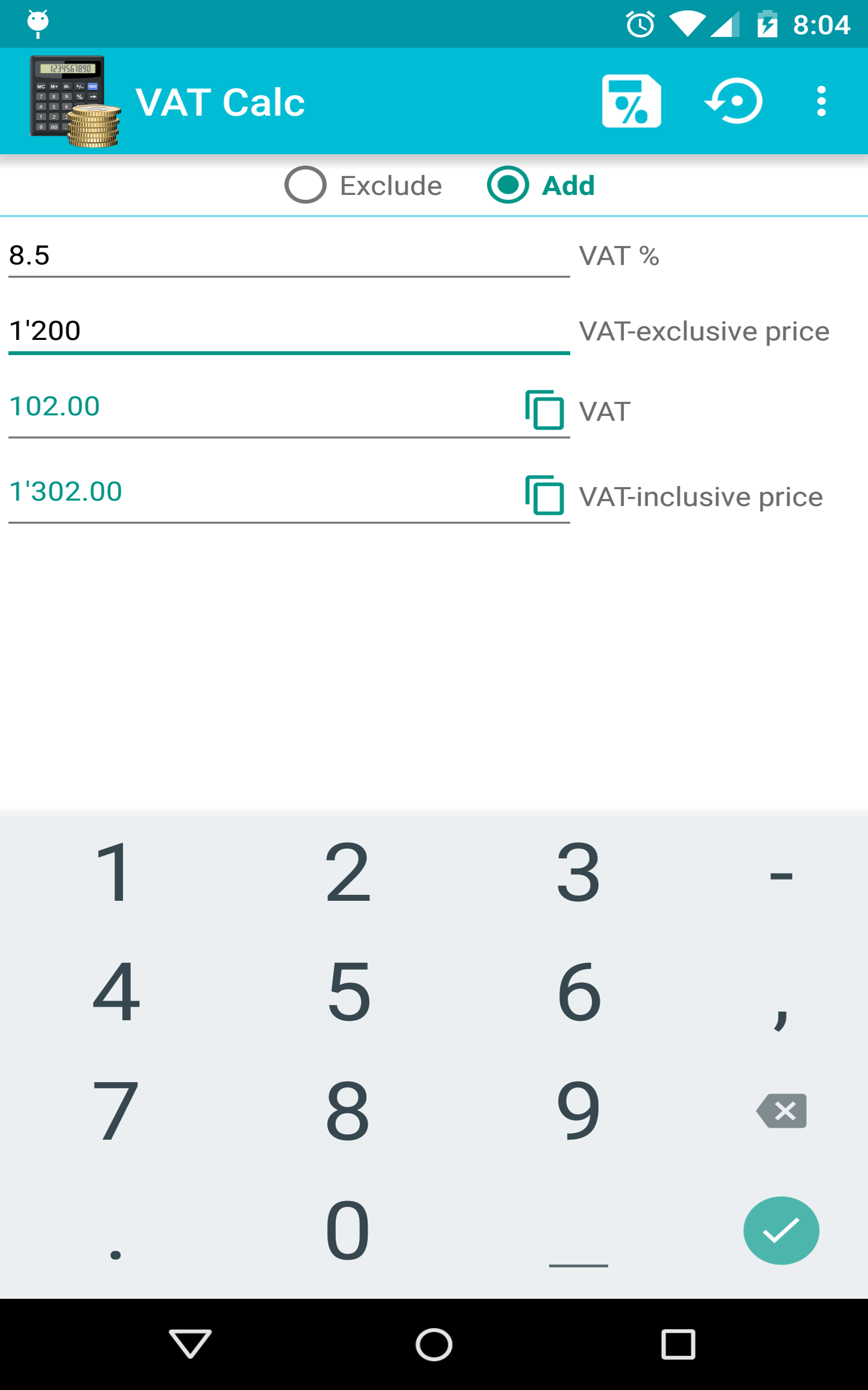VAT Calc - App on Amazon Appstore