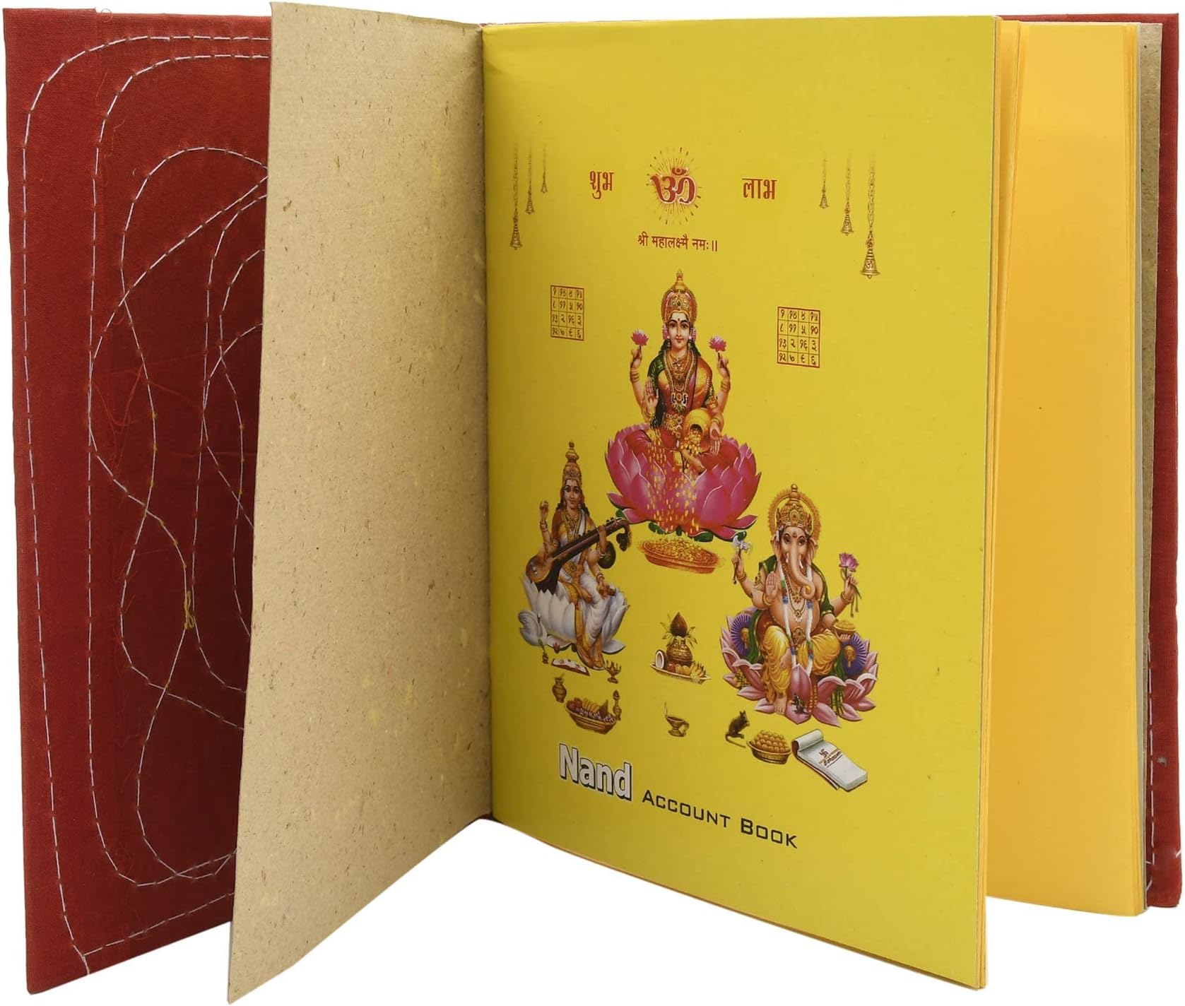 VISMAY'S Red Diary with Yellow Pages 90 GSM Paper Handmade Traditional ...