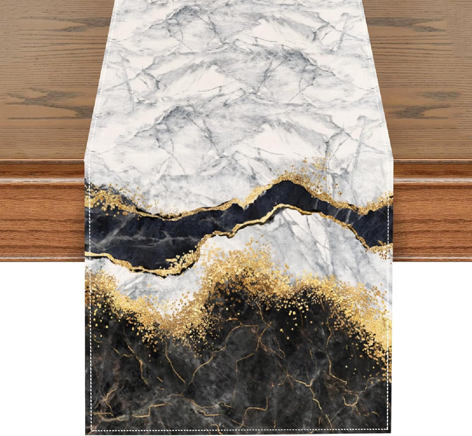 Amazon.com: ZCHOMI Black and White Marble Table Runner 13x72 Inch ...