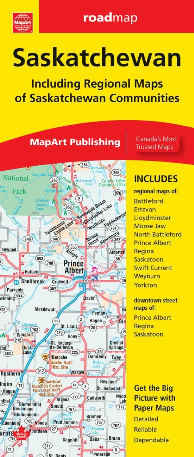 Saskatchewan Road Map: MapArt Publishing Corporation: 9781554862788 ...