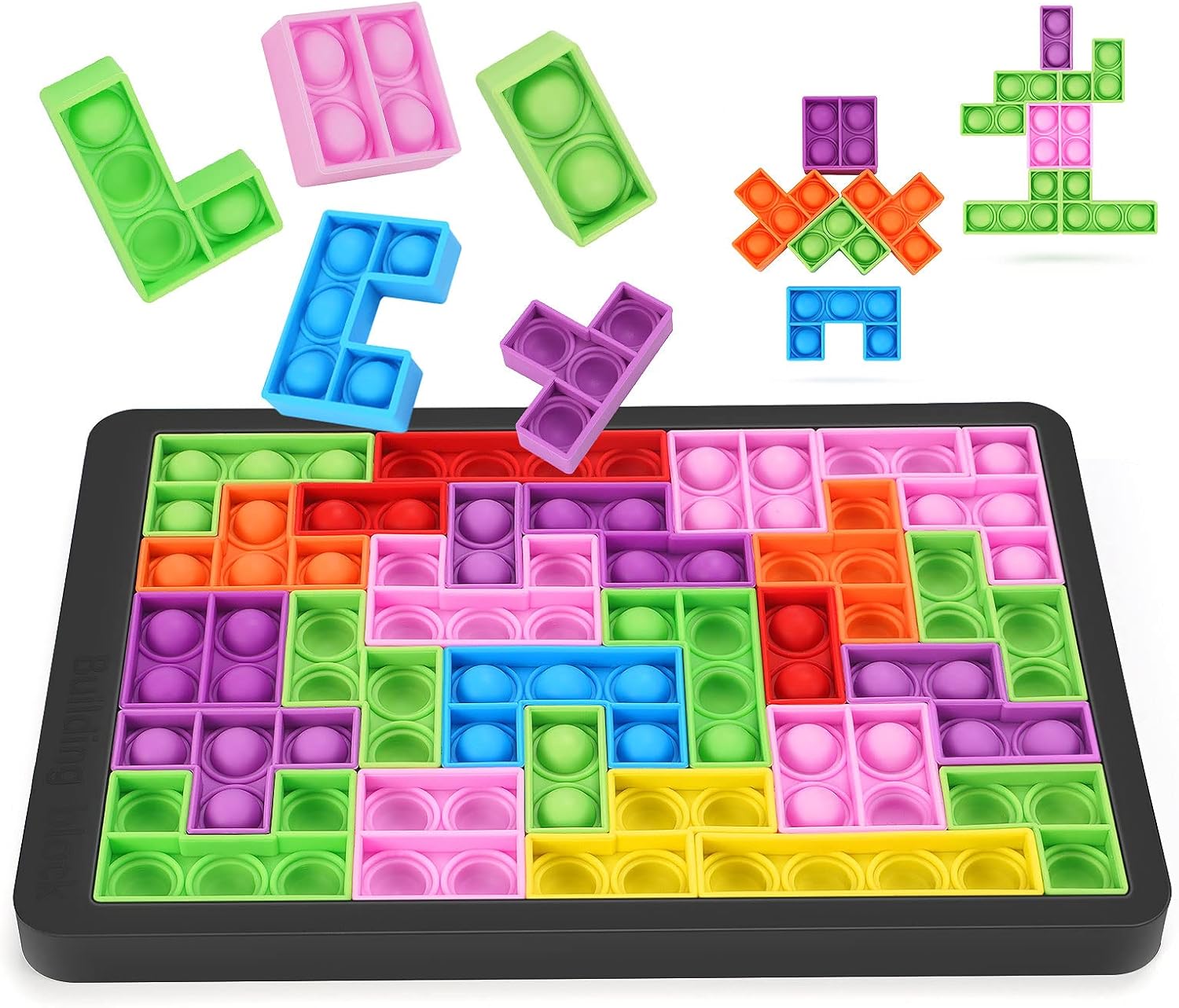 EPCHOO Pop it Tetris Puzzle Game Board Fidget Toys Bubble Popper Jigsaw ...