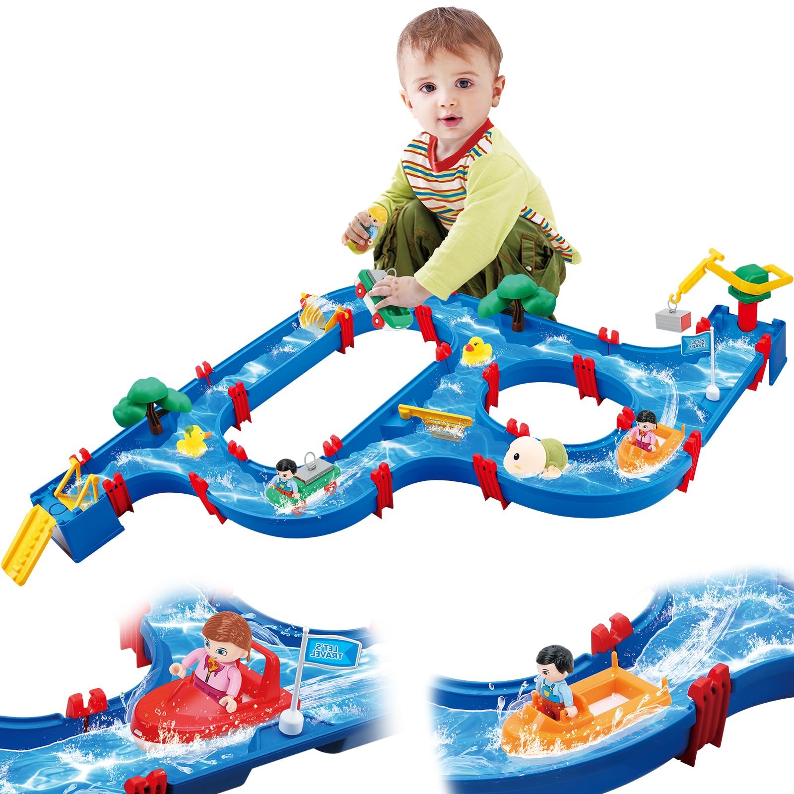 Amazon.com: Mostop Kids Outdoor Water Table Toys, 76 PCS Large Water ...
