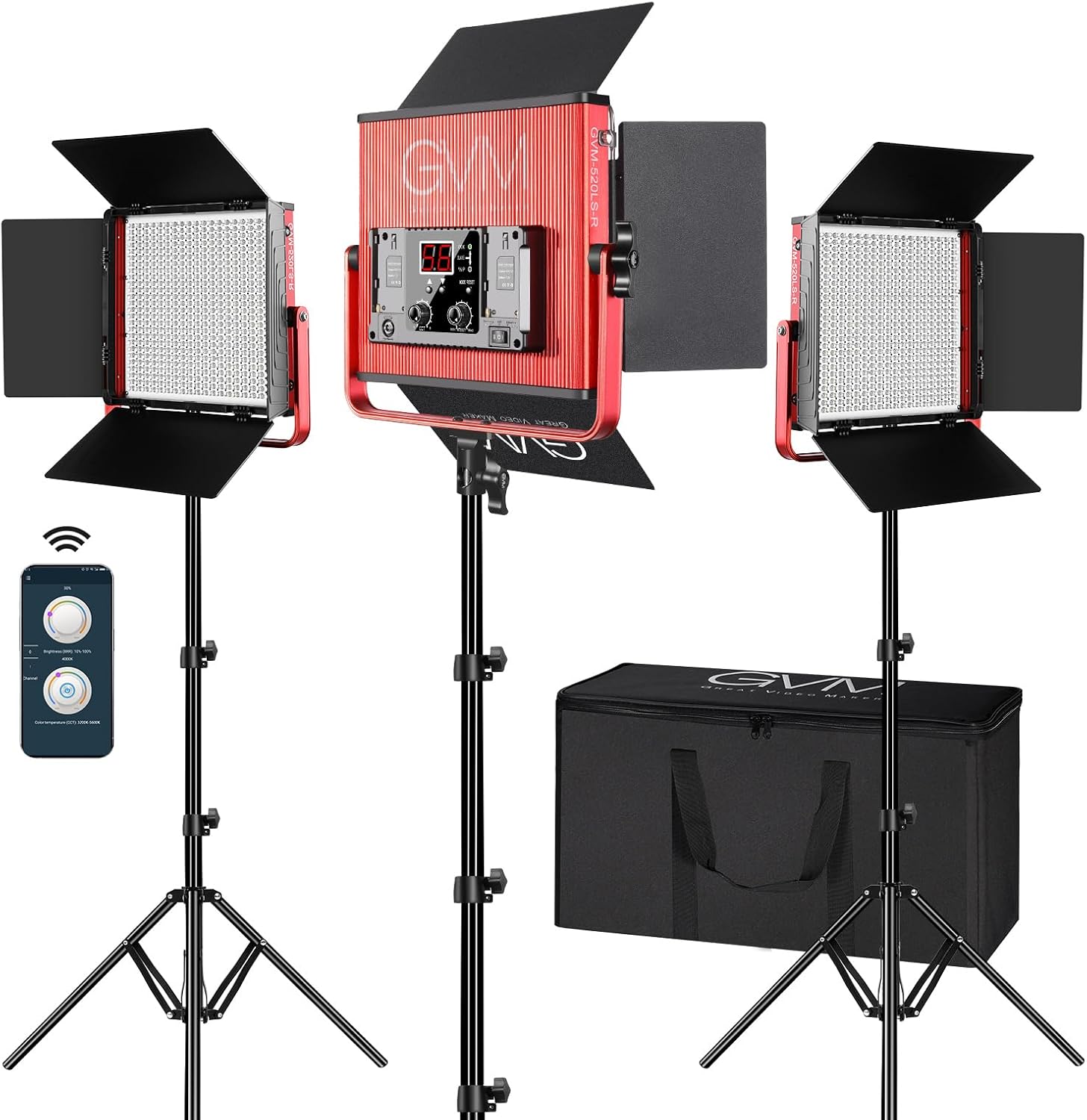 Amazon.com: GVM - Luz de video RGB 1300D con caja de luz, kit de ...