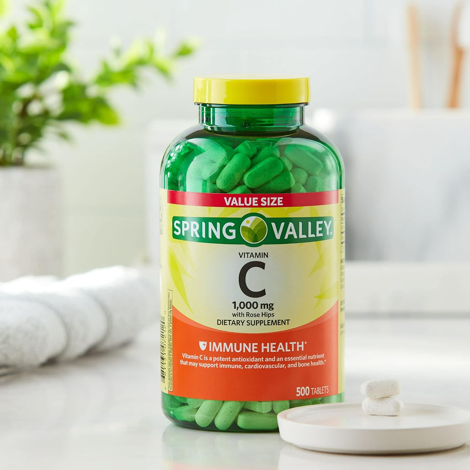 Spring Valley Vitamina C 1000mg com Rosa Mosqueta 500 Tabletes - A ...