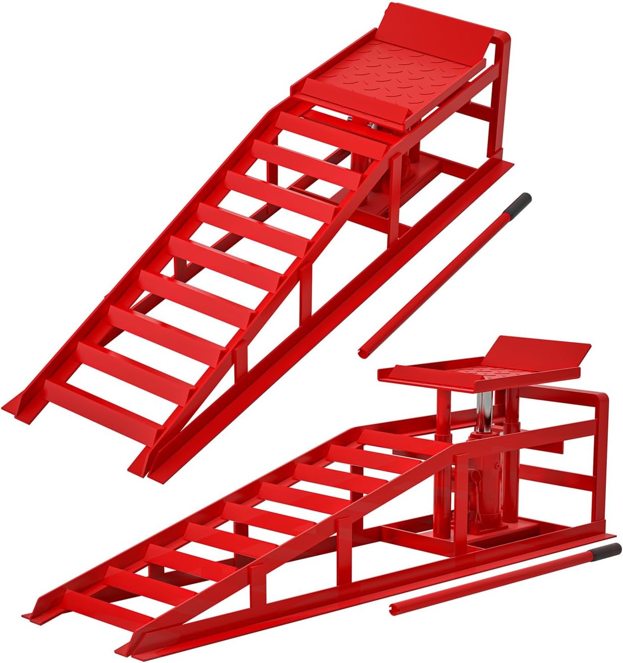 Amazon.com: 2 Pack Hydraulic Vehicle Ramps, 5 T Hydraulic Jack Ramps ...