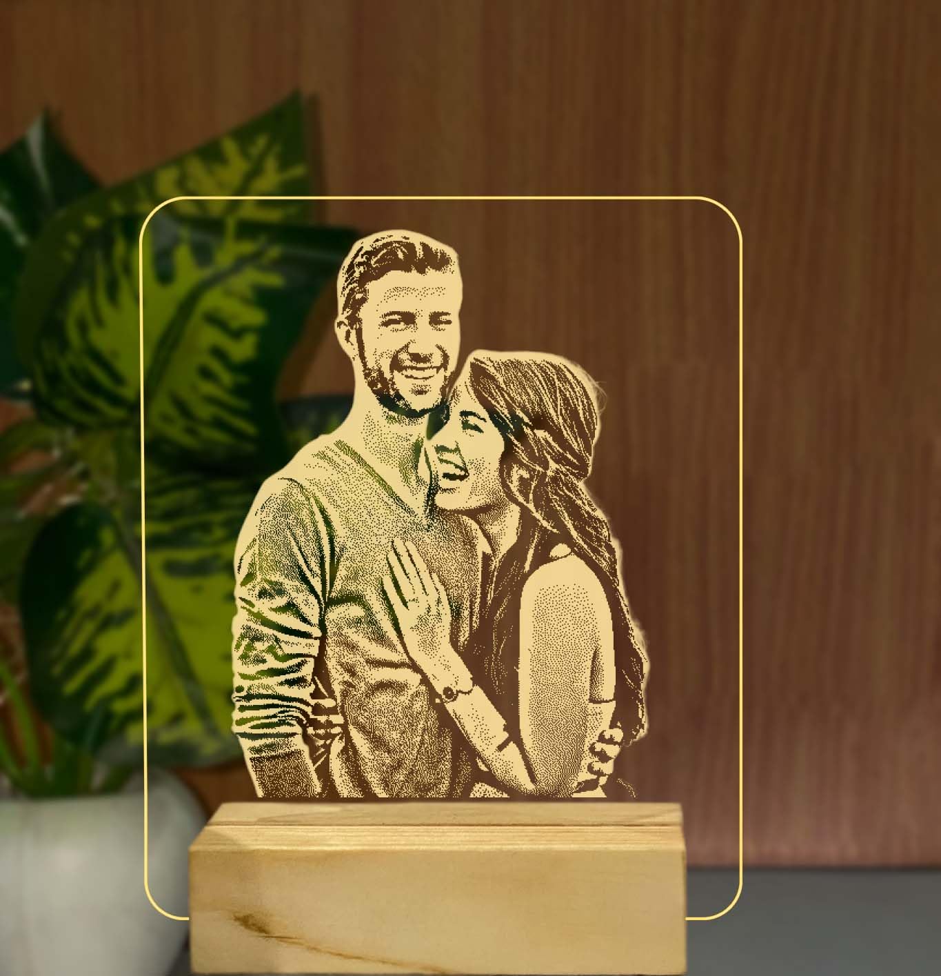 Buy StarLaser 3D Illusion Personalized Couple Night Lamp with Warm ...