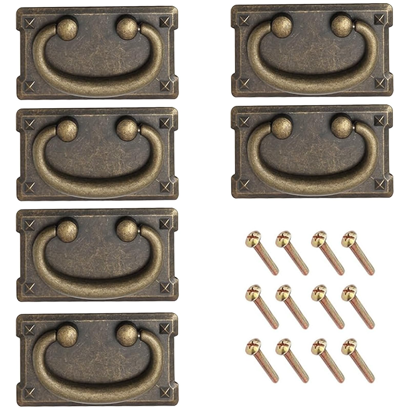6 Pcs Drawer Pull Handles and Knobs, Vintage Kitchen Cabinets Cupboard ...