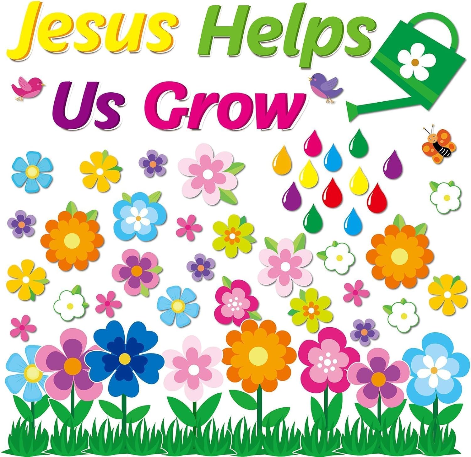 Amazon.com : Spring Bulletin Board Decorations Set Jesus Borders ...