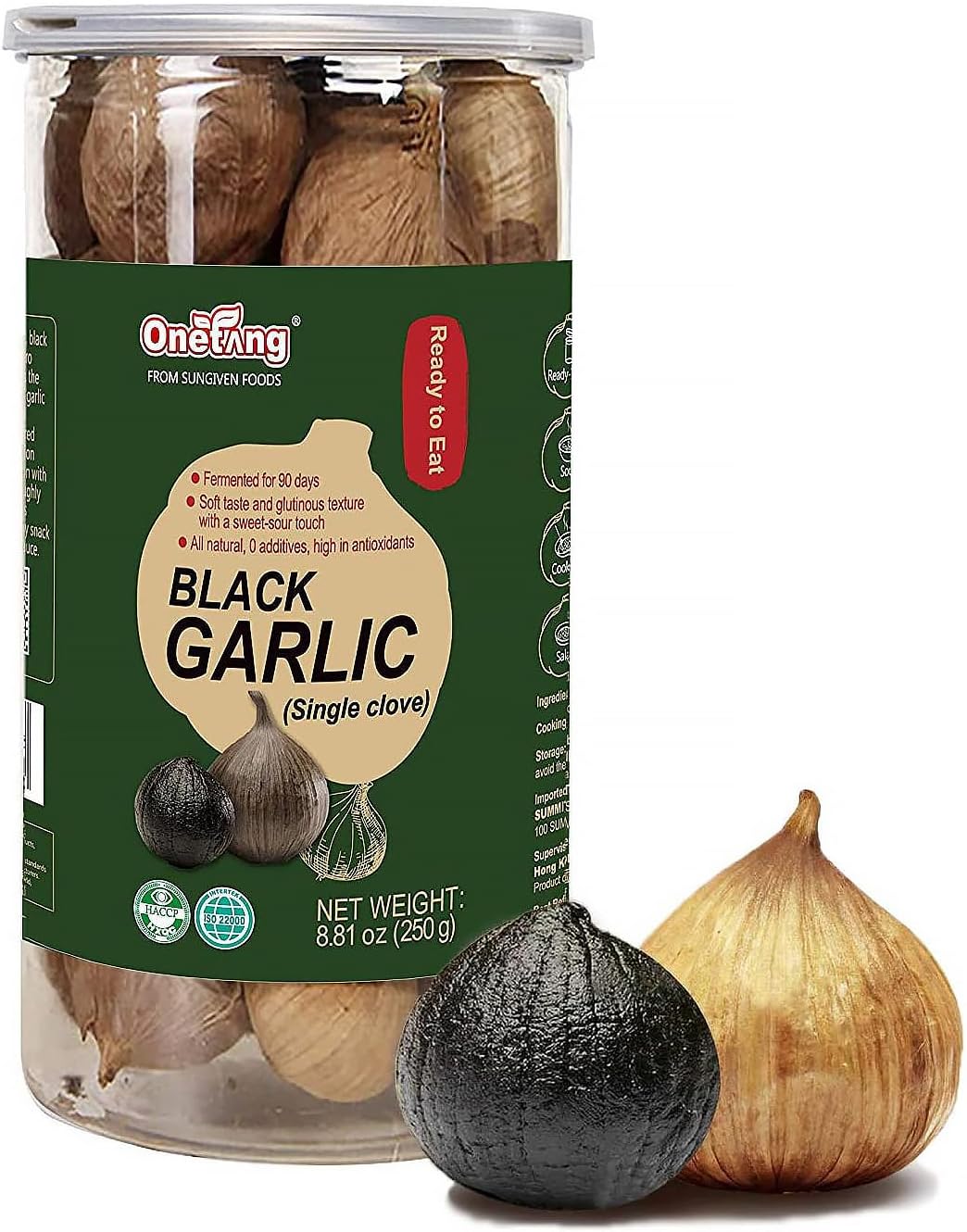 Amazon.com : Orgnisulmte Canada Black Garlic Fermented for 90 Days 100% ...