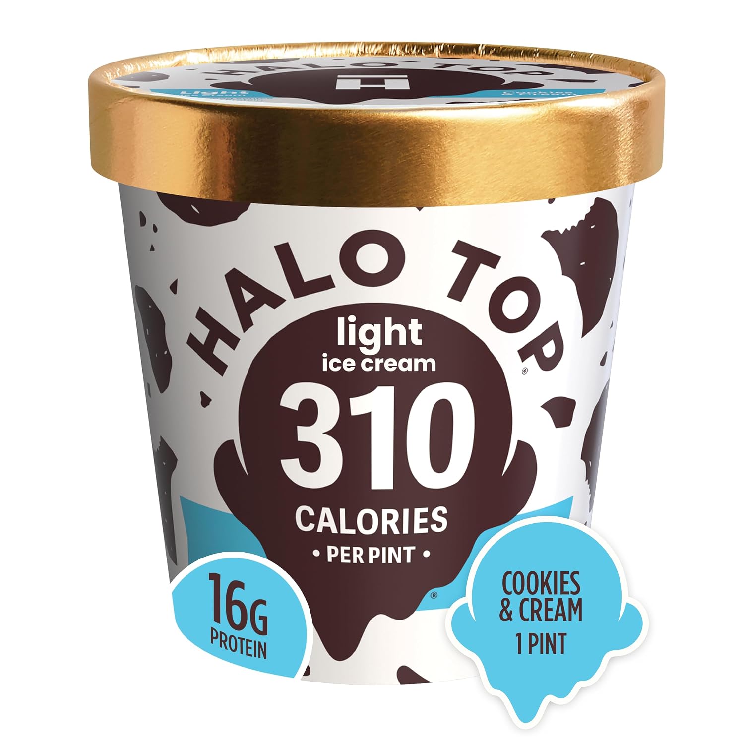 Amazon.com: Halo Top Creamery, Cookies & Cream, 16 oz (Frozen ...