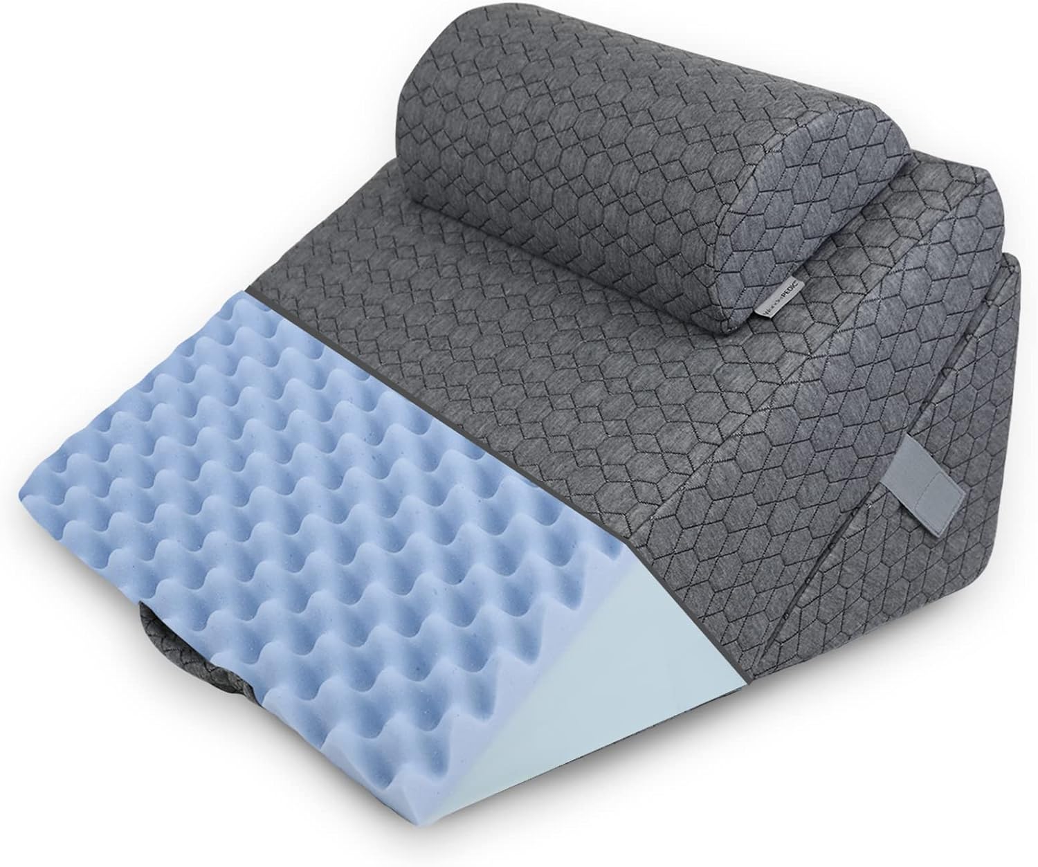 WONDERPEDIC Massage Memory Foam Adjustable Folding Orthopedic Bed Wedge ...