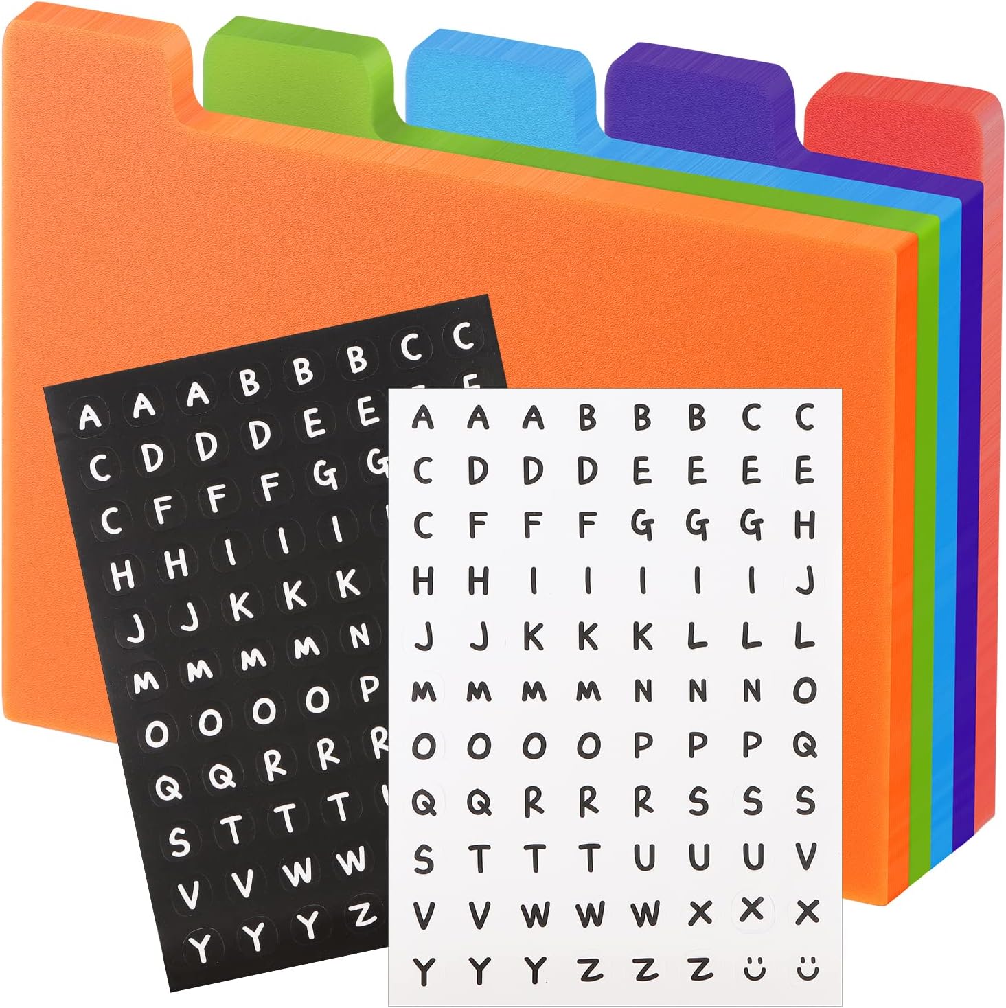 Amazon.com : HIMOMO 52 PCS Index Card Guide & Alphabet Sticker Set ...