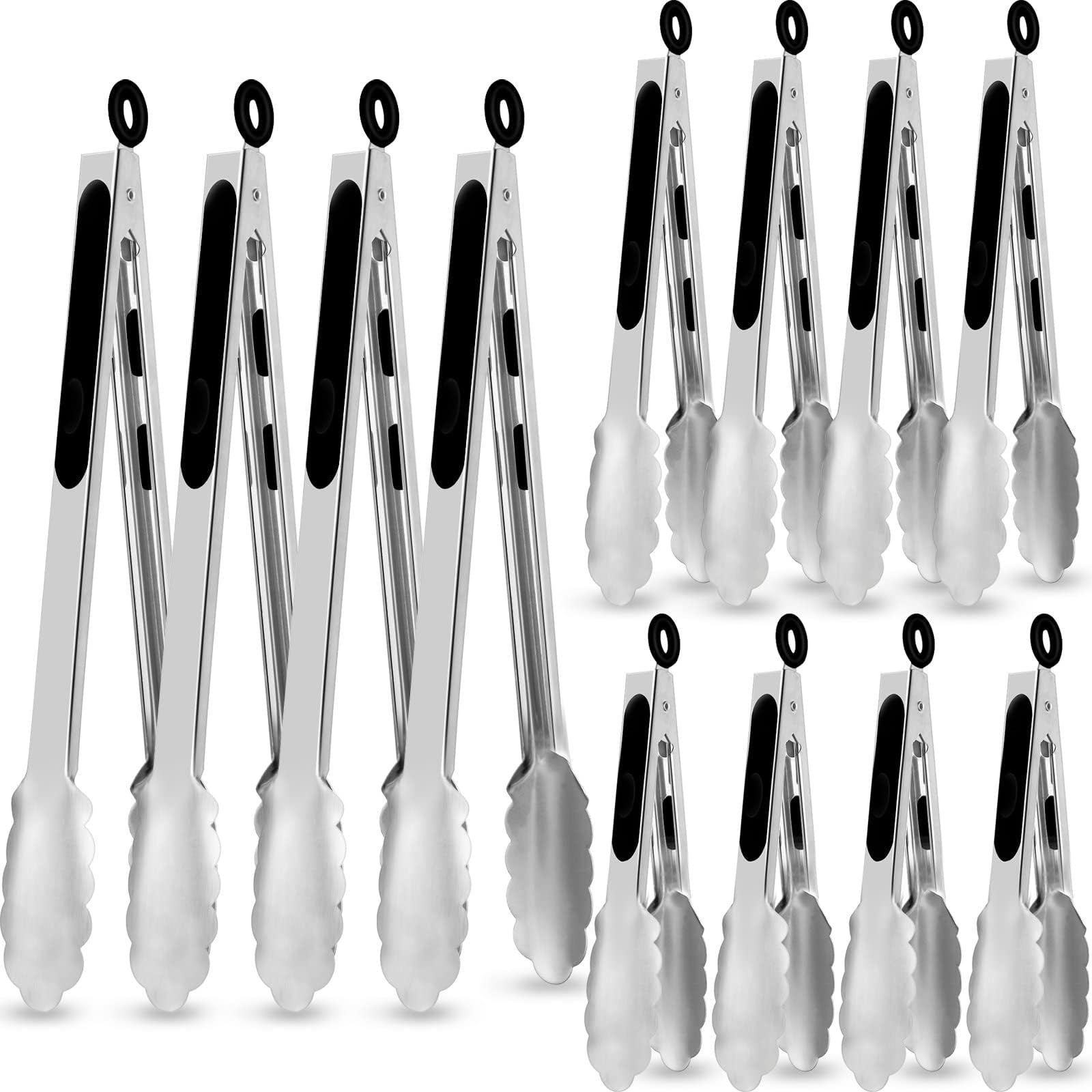 Amazon.com: Loppdece Stainless Steel Kitchen Tongs,9 Pieces Cooking ...