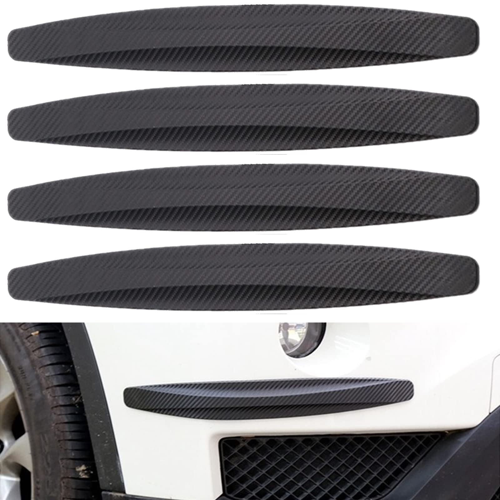 4 PCS Car Front Rea Bumper Protector Strips Anti-Scratch Strips Sticker ...