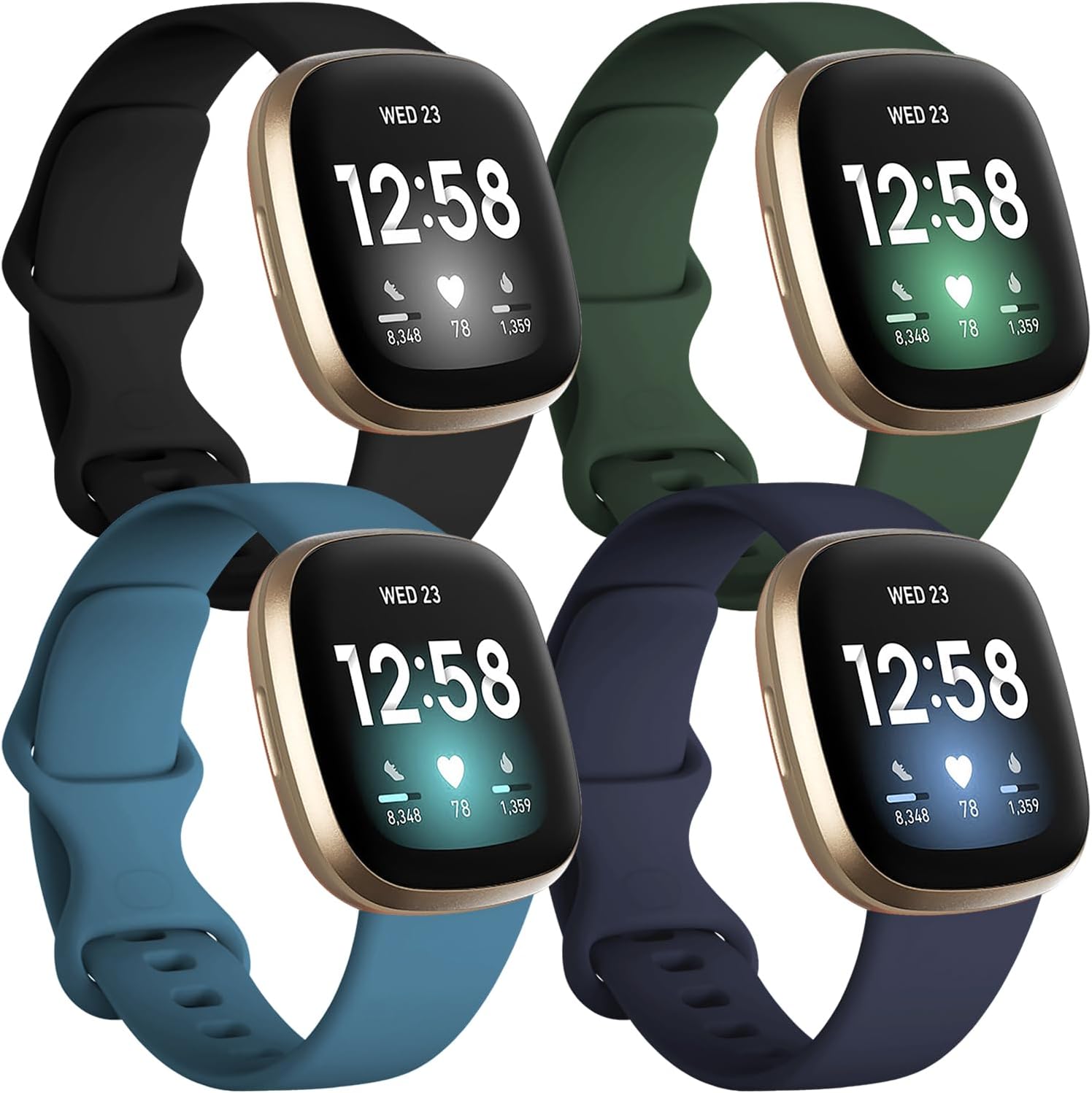 Amazon.com: Getino Compatible for Fitbit Sense/Sense 2 Bands/Versa 4/ Versa 3 Bands Women Men ...