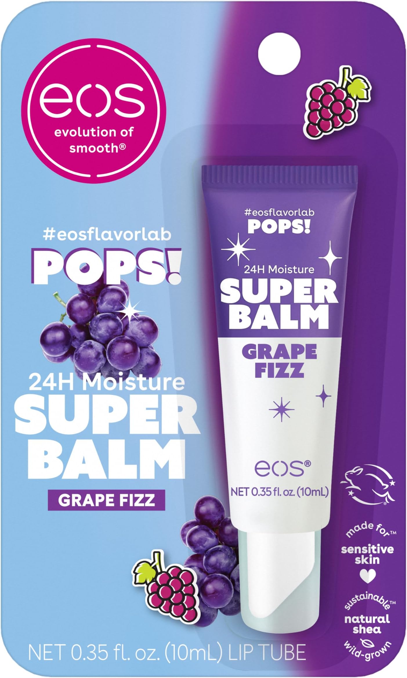 Amazon.com : eos 24H Moisture Super Balm- Grape Fizz, Limited-Edition ...